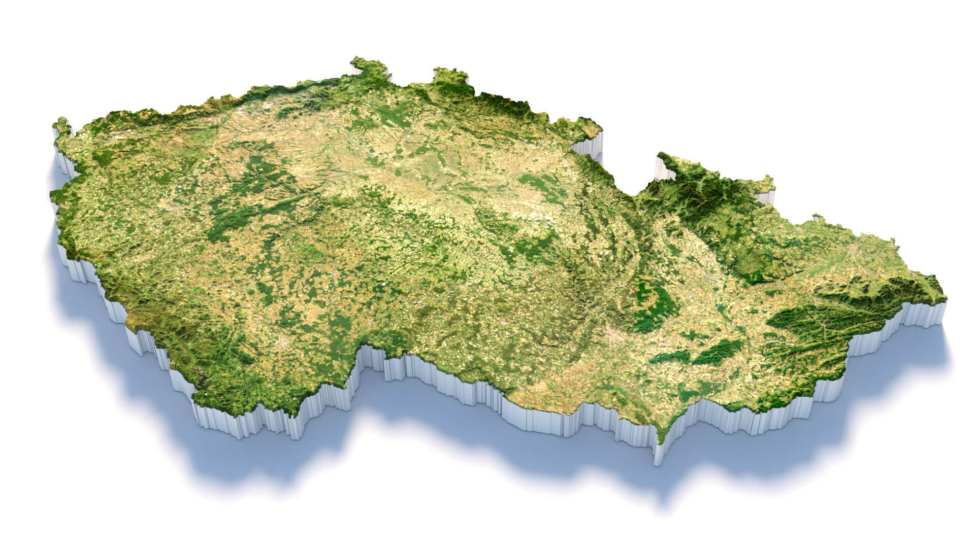 Czechia Ceska Republic Cesko Terrain Map - 3D Model by 3dstudio