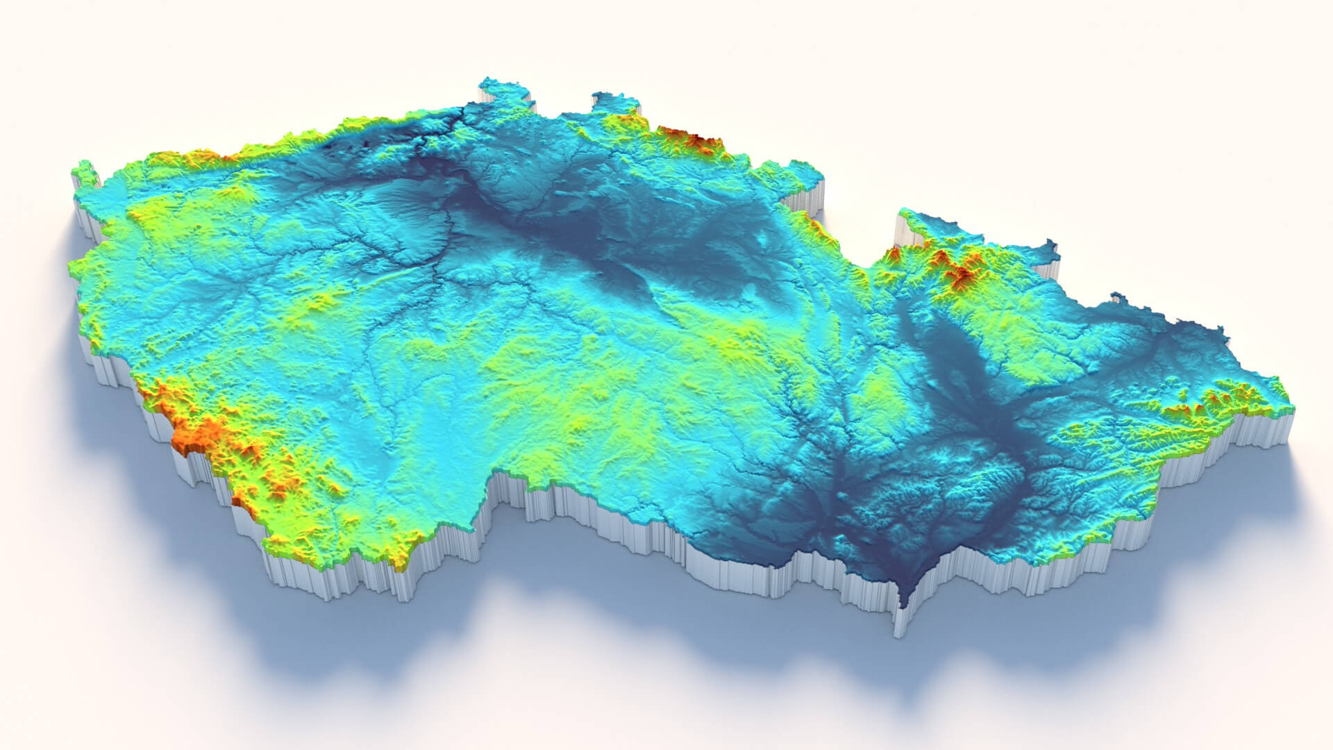 Czechia Ceska Republic Cesko Terrain Map - 3D Model by 3dstudio