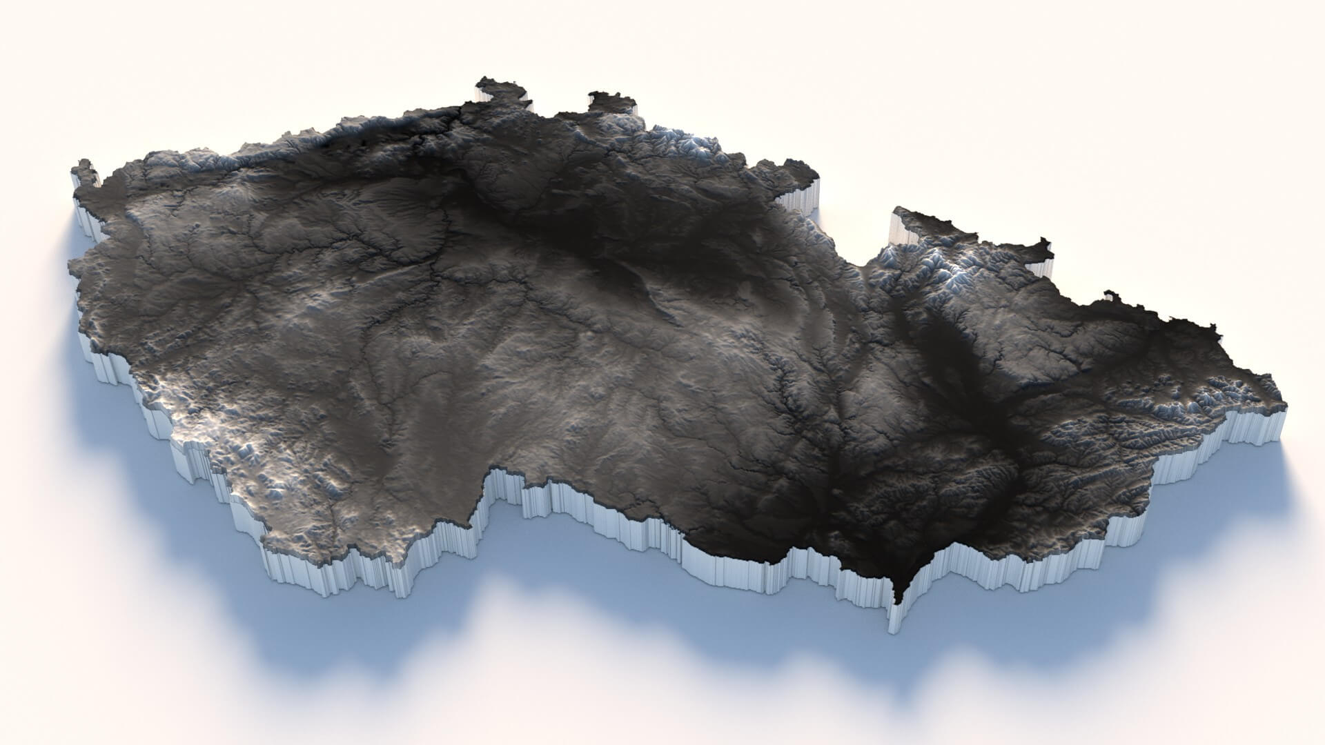 Czechia Ceska Republic Cesko Terrain Map - 3D Model by 3dstudio