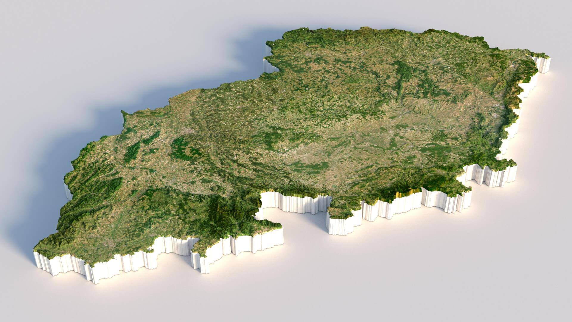 Czechia Ceska Republic Cesko Terrain Map - 3D Model by 3dstudio