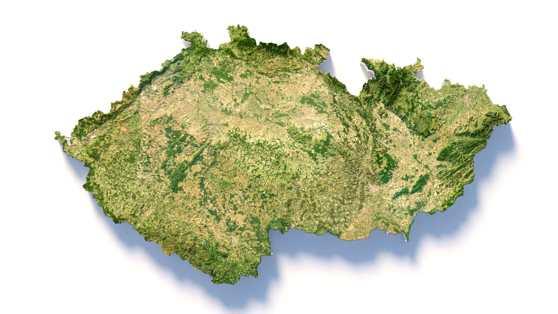 Czechia Ceska Republic Cesko Terrain Map - 3D Model by 3dstudio