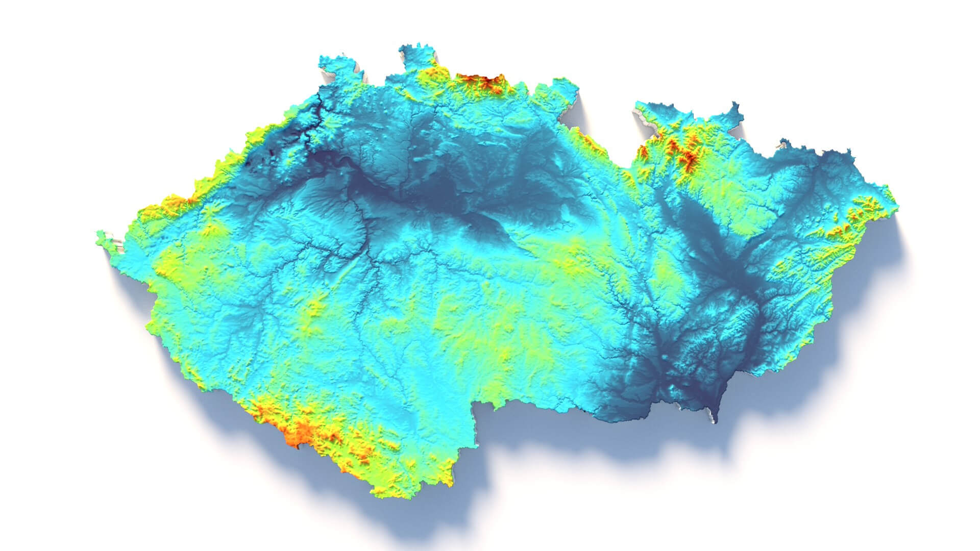 Czechia Ceska Republic Cesko Terrain Map - 3D Model by 3dstudio