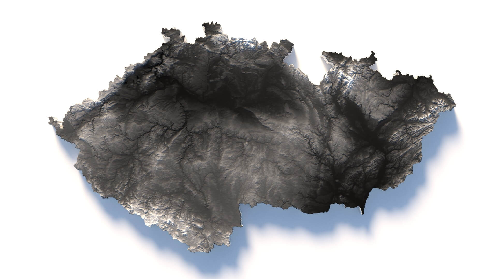 Czechia Ceska Republic Cesko Terrain Map - 3D Model by 3dstudio
