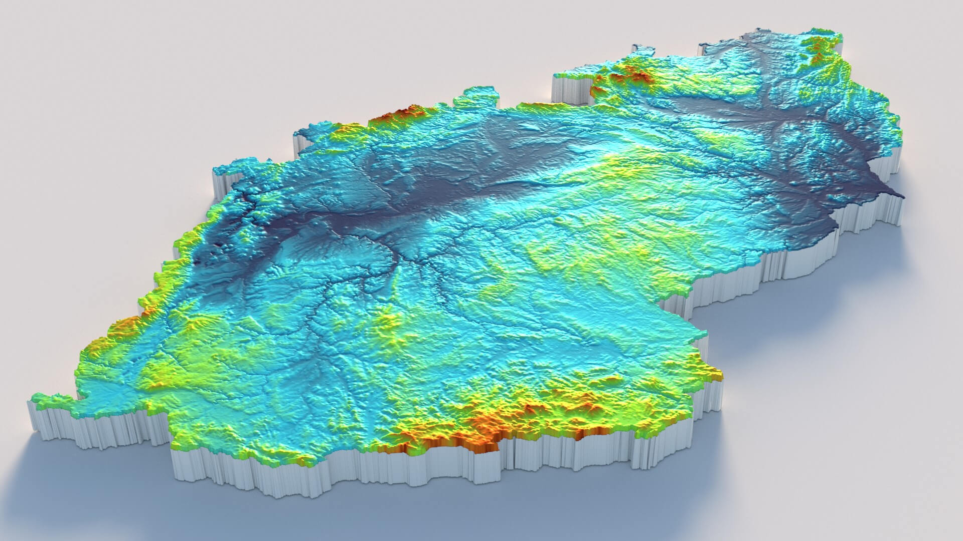 Czechia Ceska Republic Cesko Terrain Map - 3D Model by 3dstudio