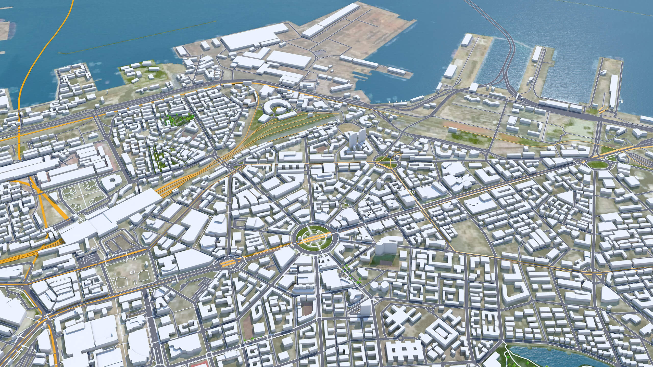 Dalian Liaoning City China 3D Model 130km by 3dstudio