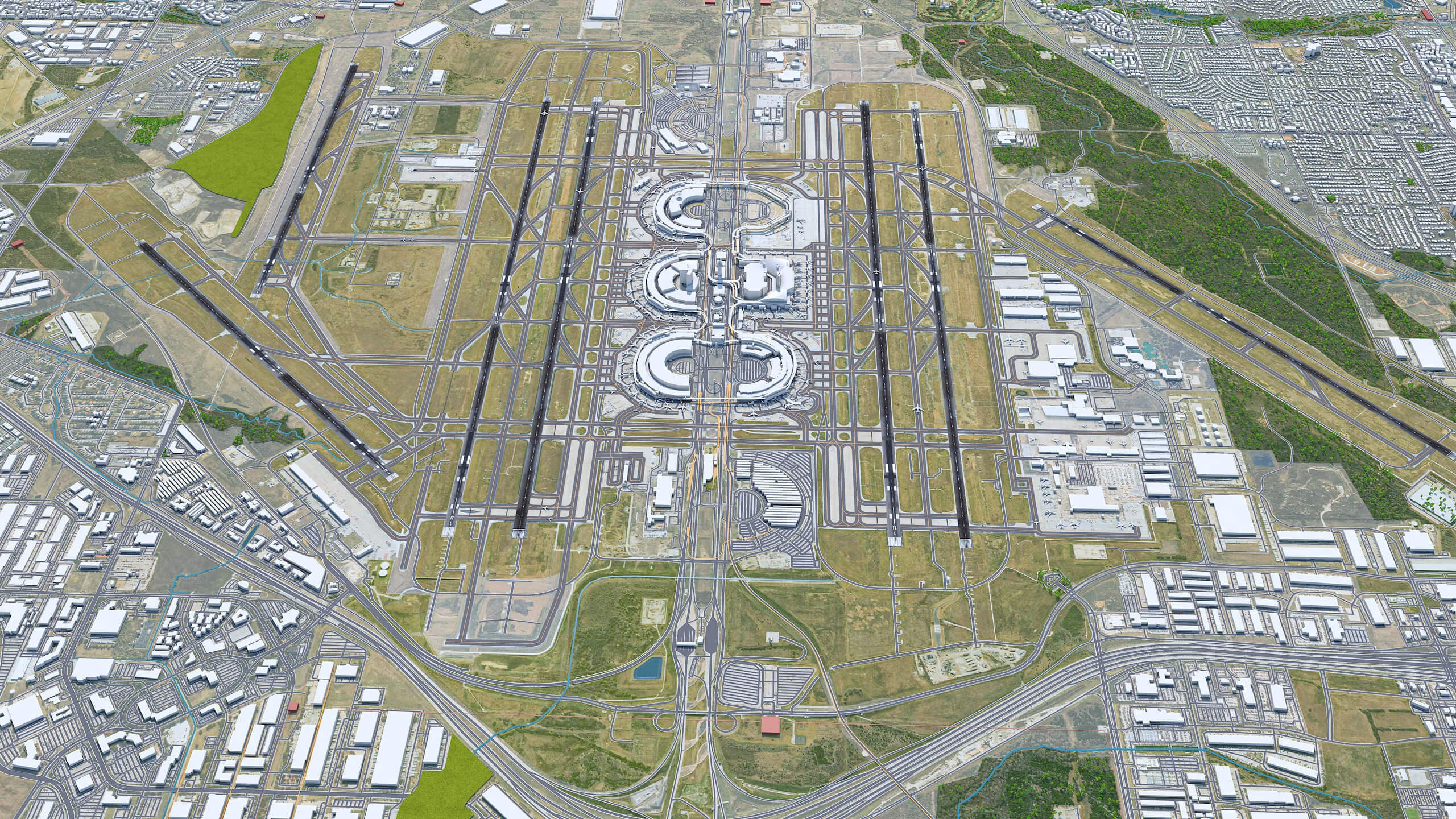 Dallas - Fort Worth Airport 3D Model by 3dstudio