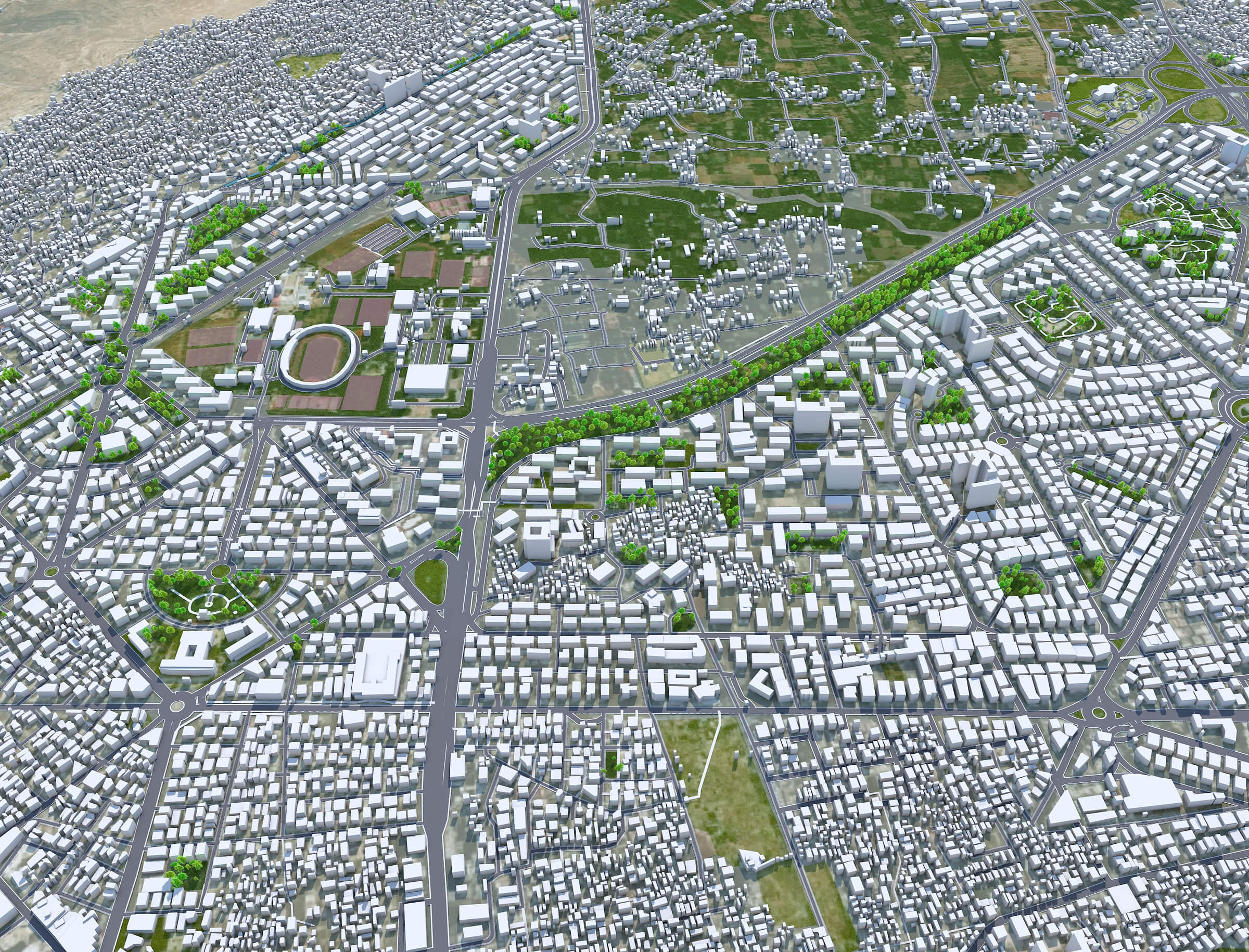 Damascus City Syria 3D Model 40km by 3dstudio