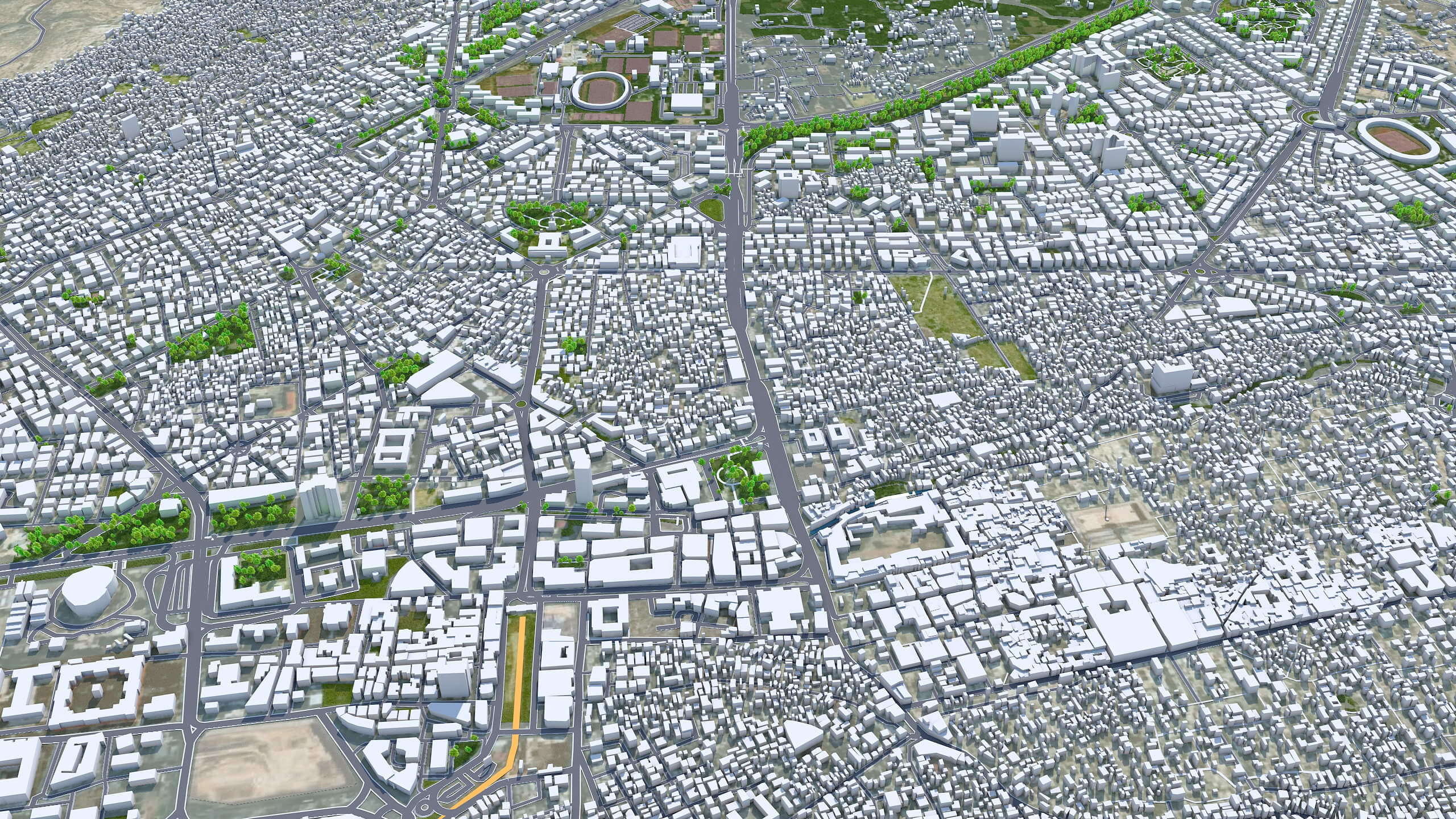 Damascus City Syria 3D Model 40km by 3dstudio