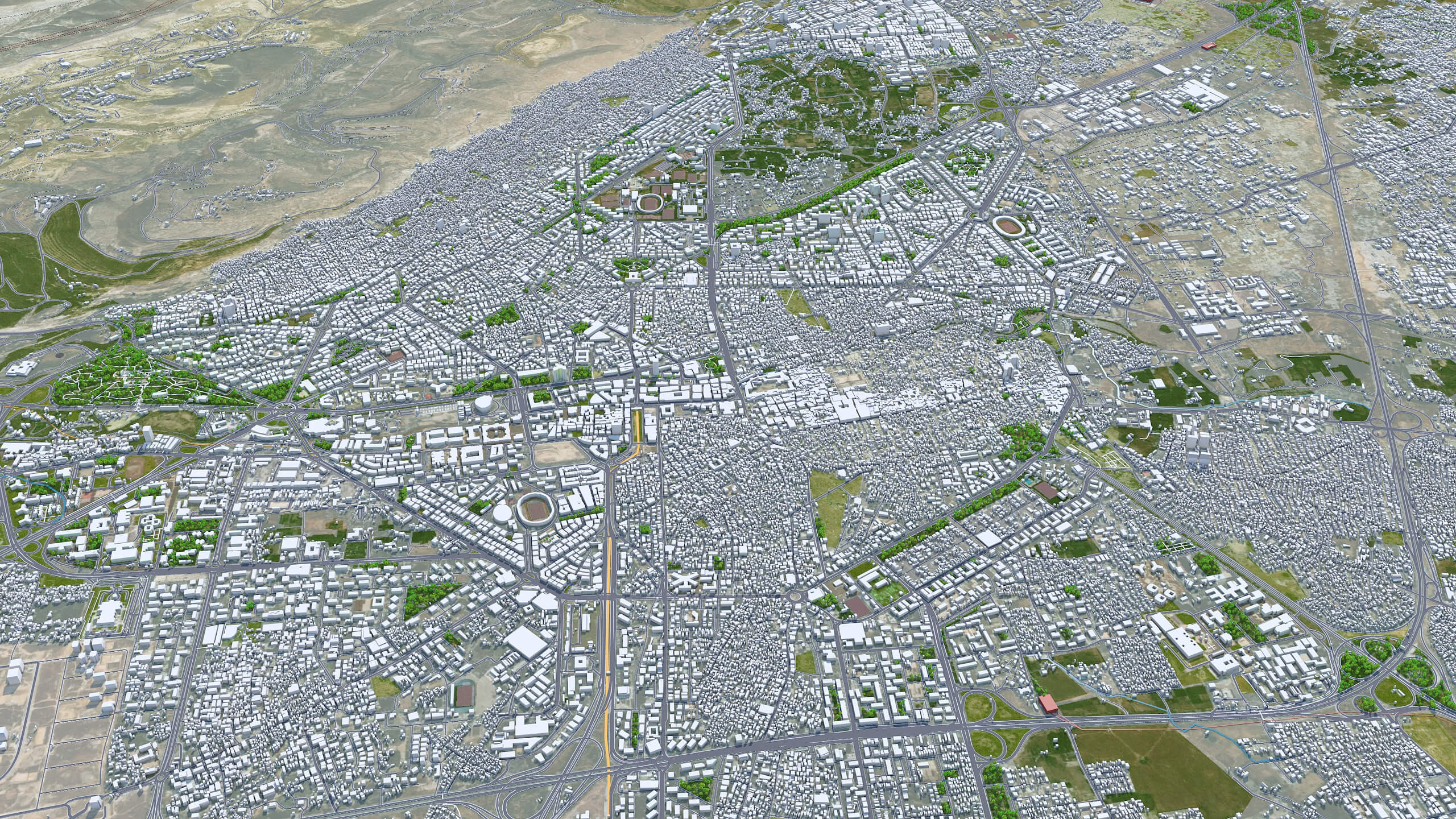 Damascus City Syria 3D Model 40km by 3dstudio