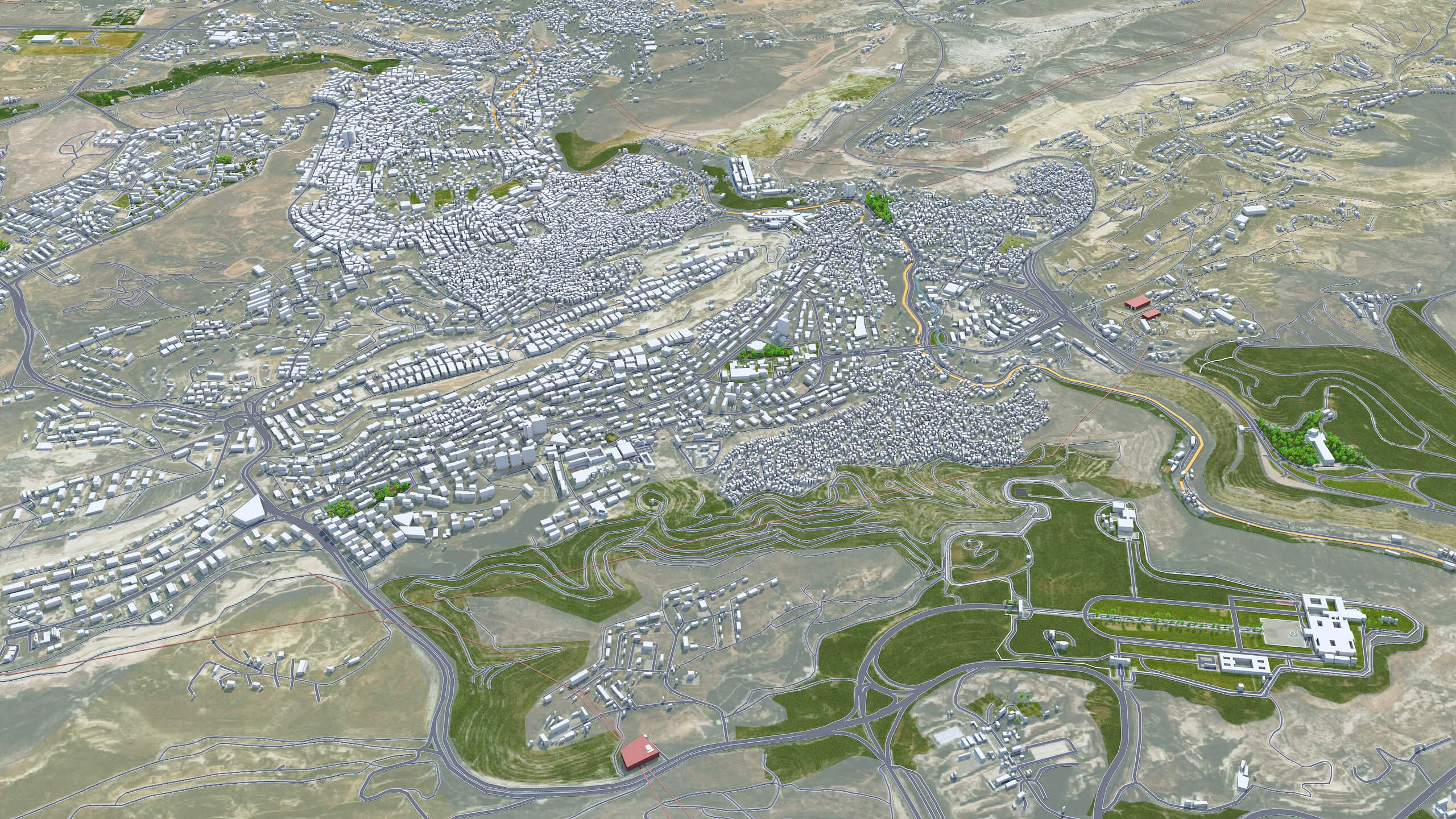 Damascus City Syria 3D Model 40km by 3dstudio