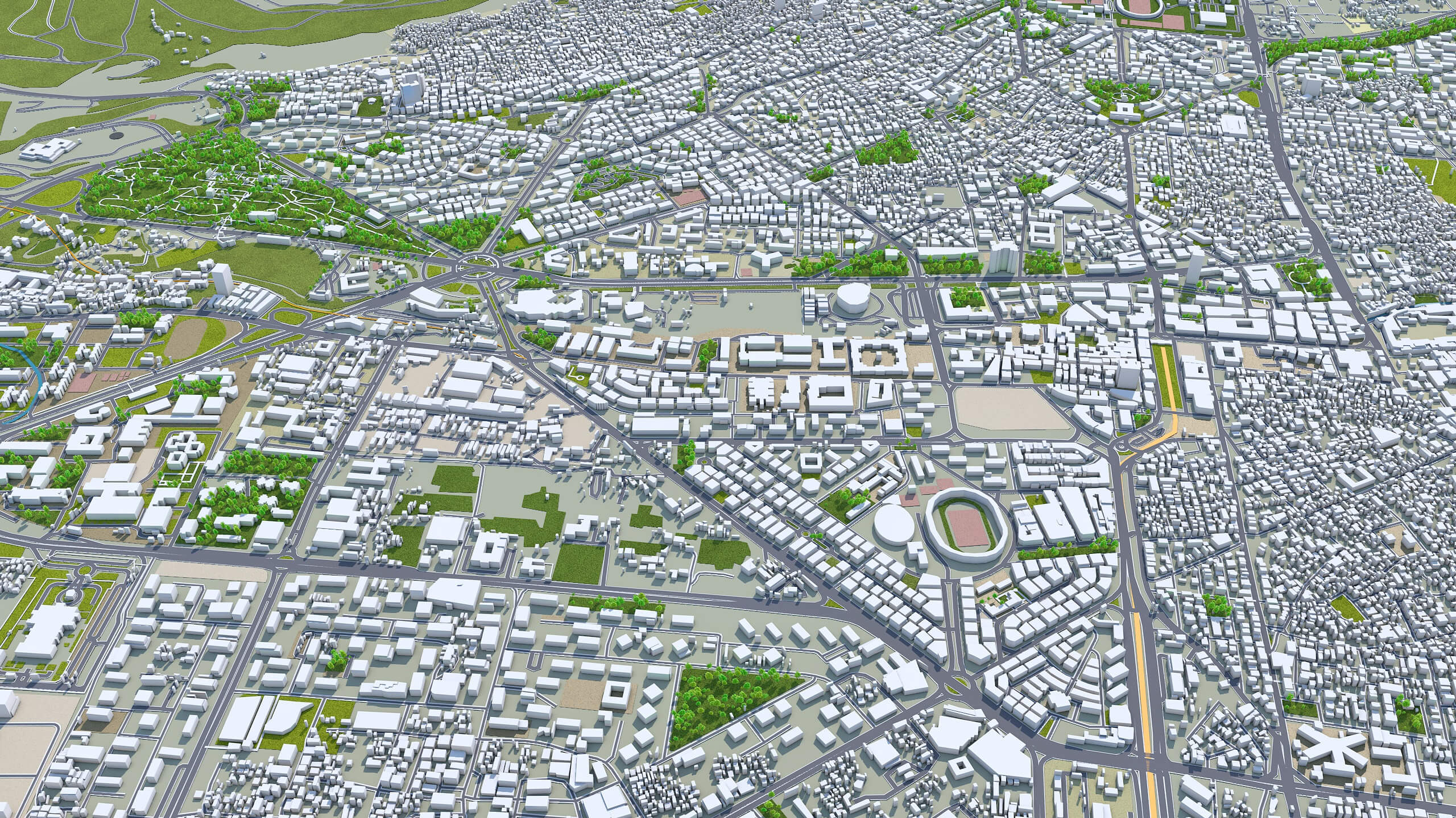 Damascus City Syria 3D Model 40km by 3dstudio