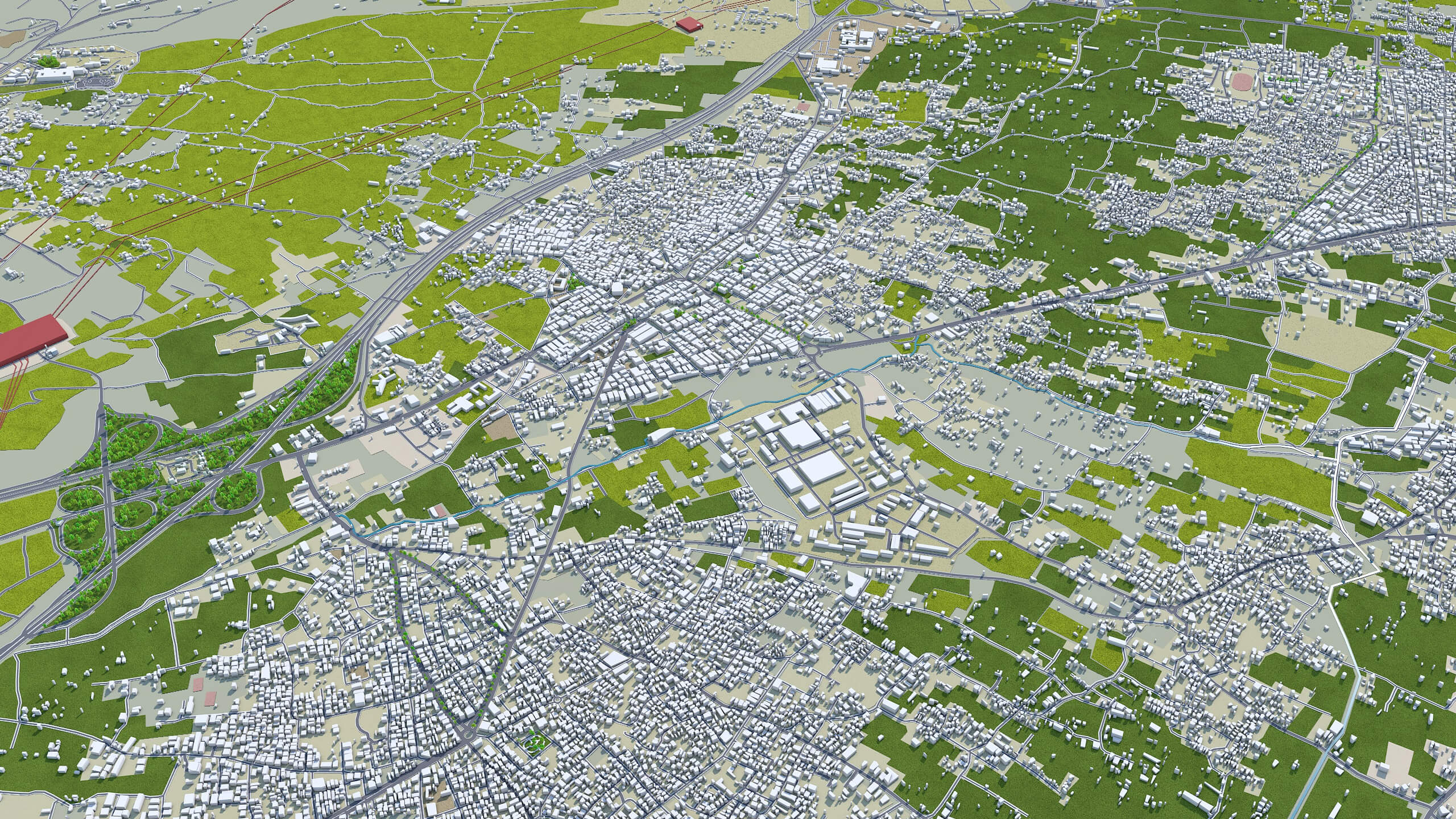 Damascus City Syria 3D Model 40km by 3dstudio