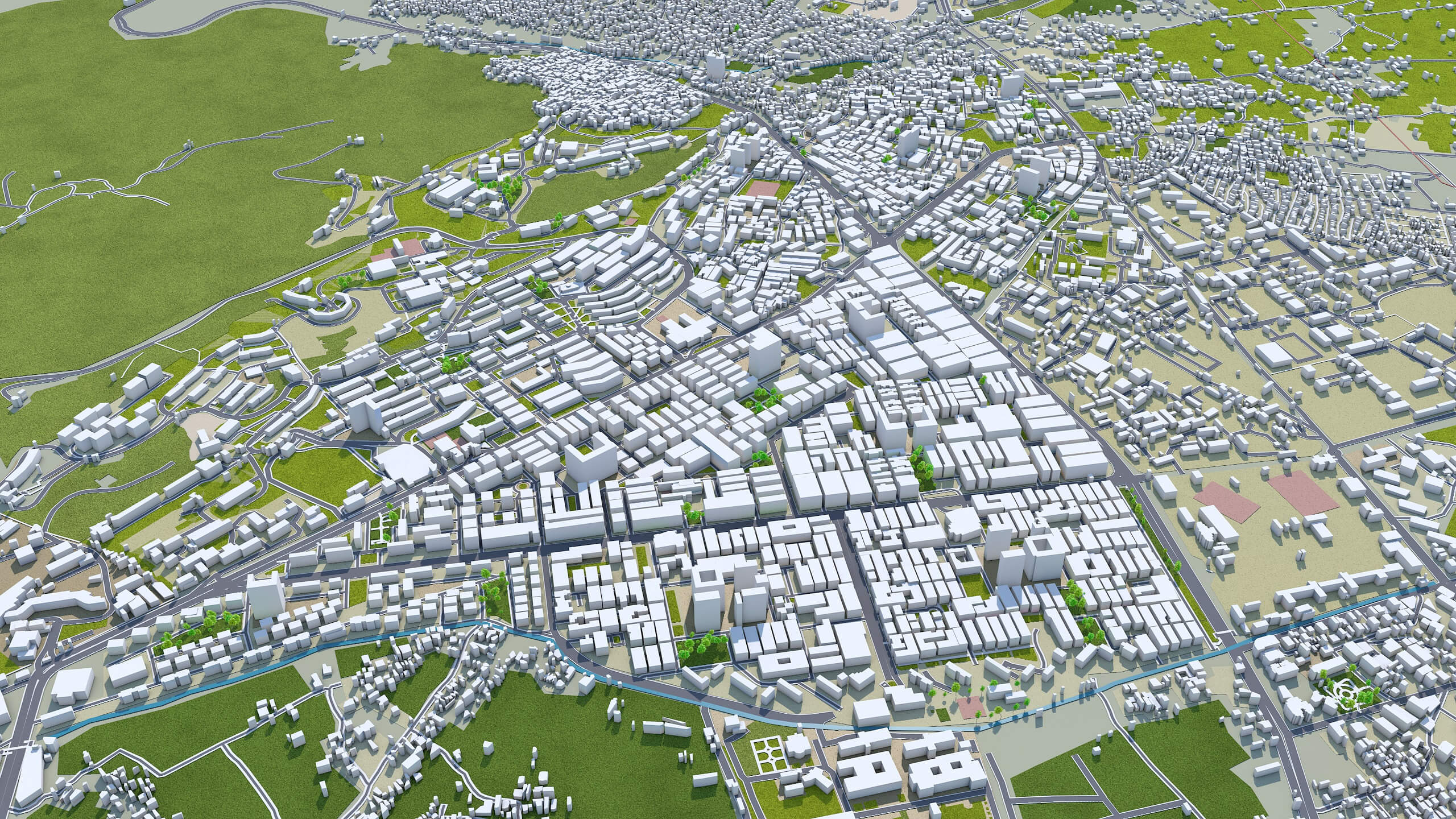 Damascus City Syria 3D Model 40km by 3dstudio