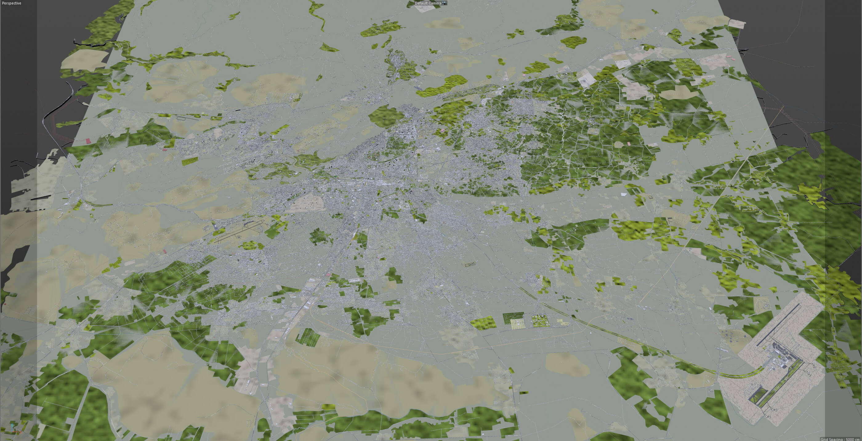 Damascus City Syria 3D Model 40km by 3dstudio