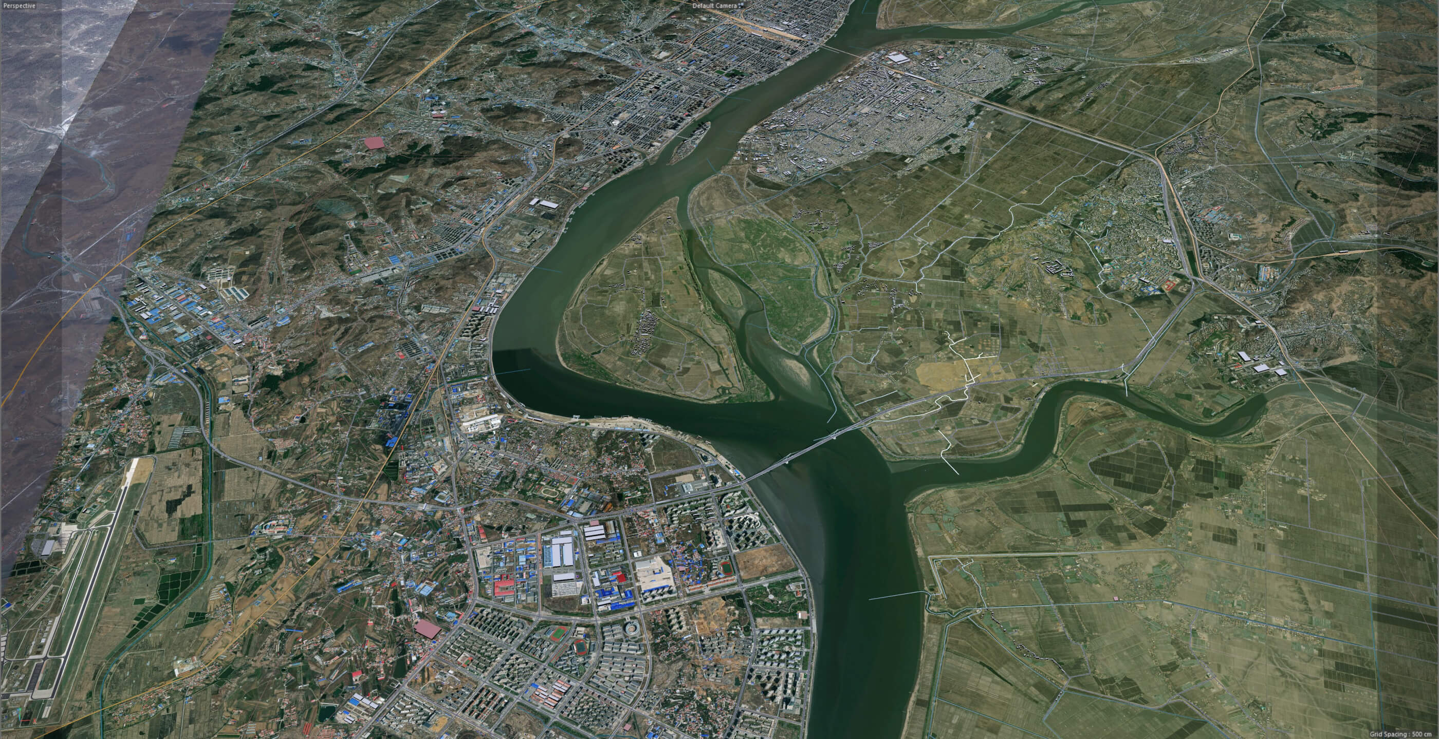 Dandong Liaoning City China 3D Model 35km by 3dstudio