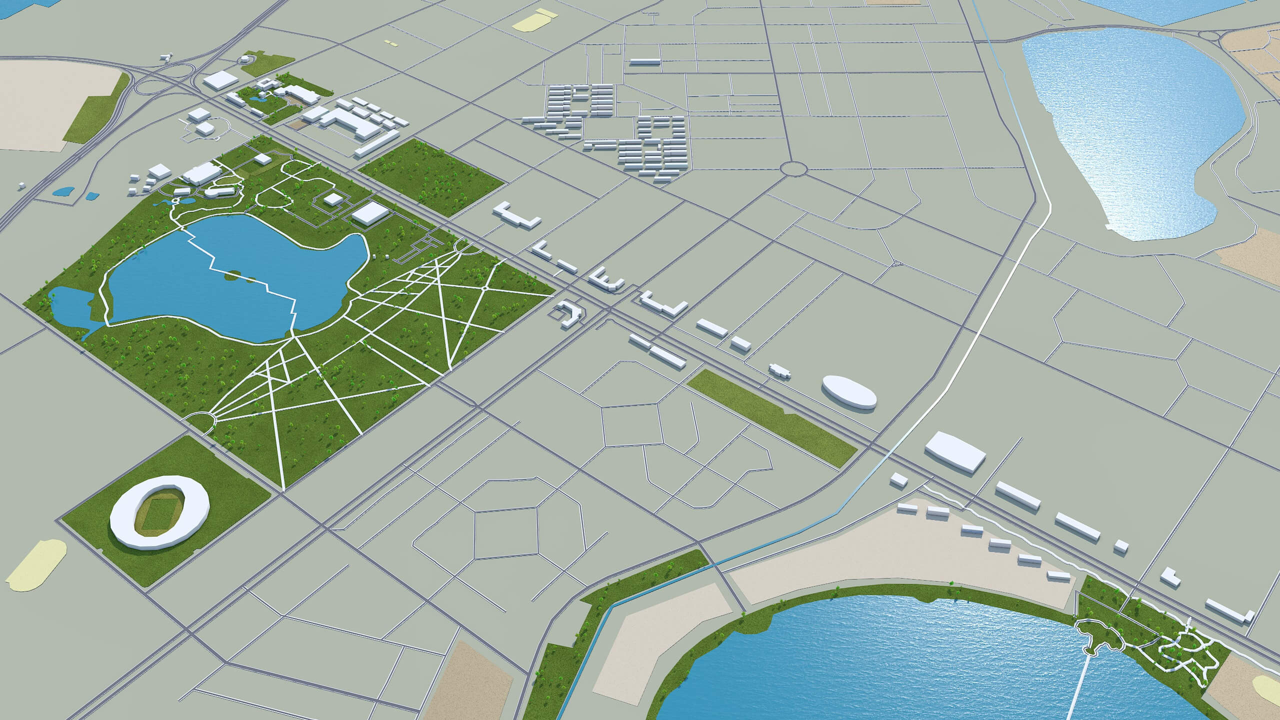 Daqing Heilongjiang City China 3D Model 120km by 3dstudio