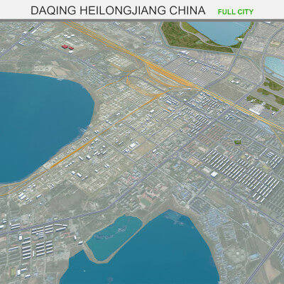 Daqing Heilongjiang City China 3D Model 120km by 3dstudio