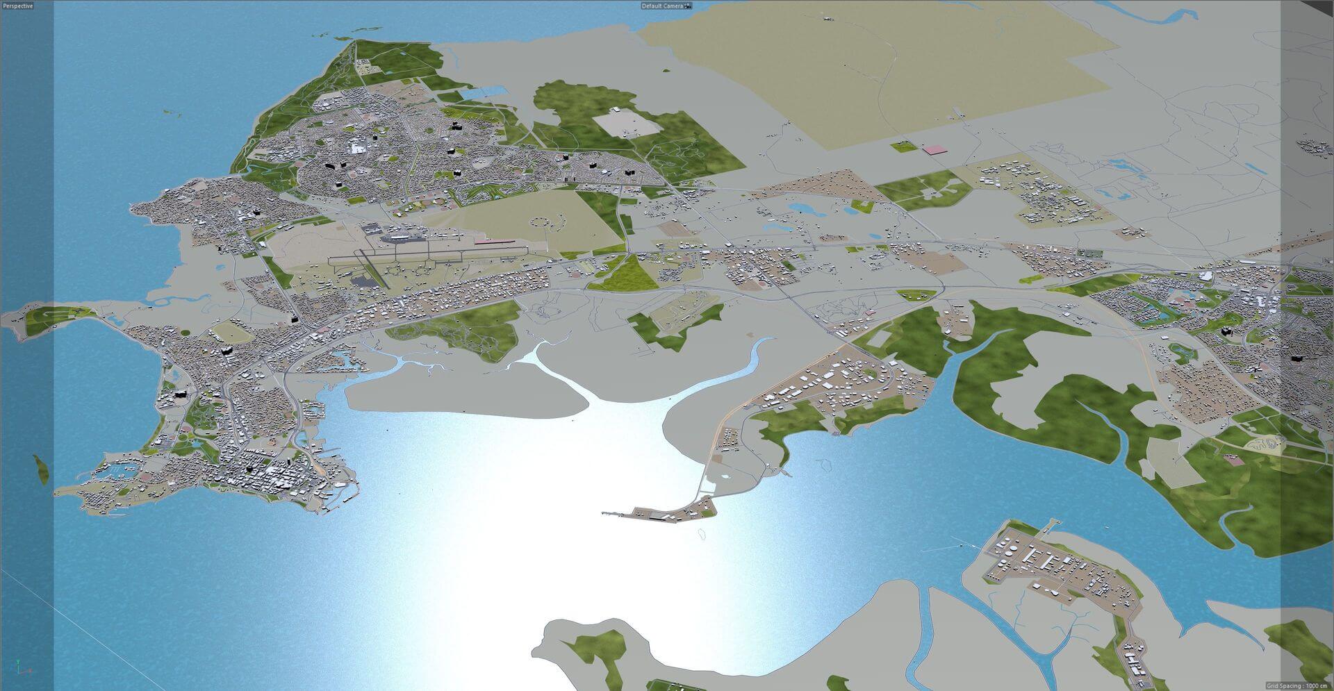 Darwin, Australia 20km - 3D Model by 3dstudio