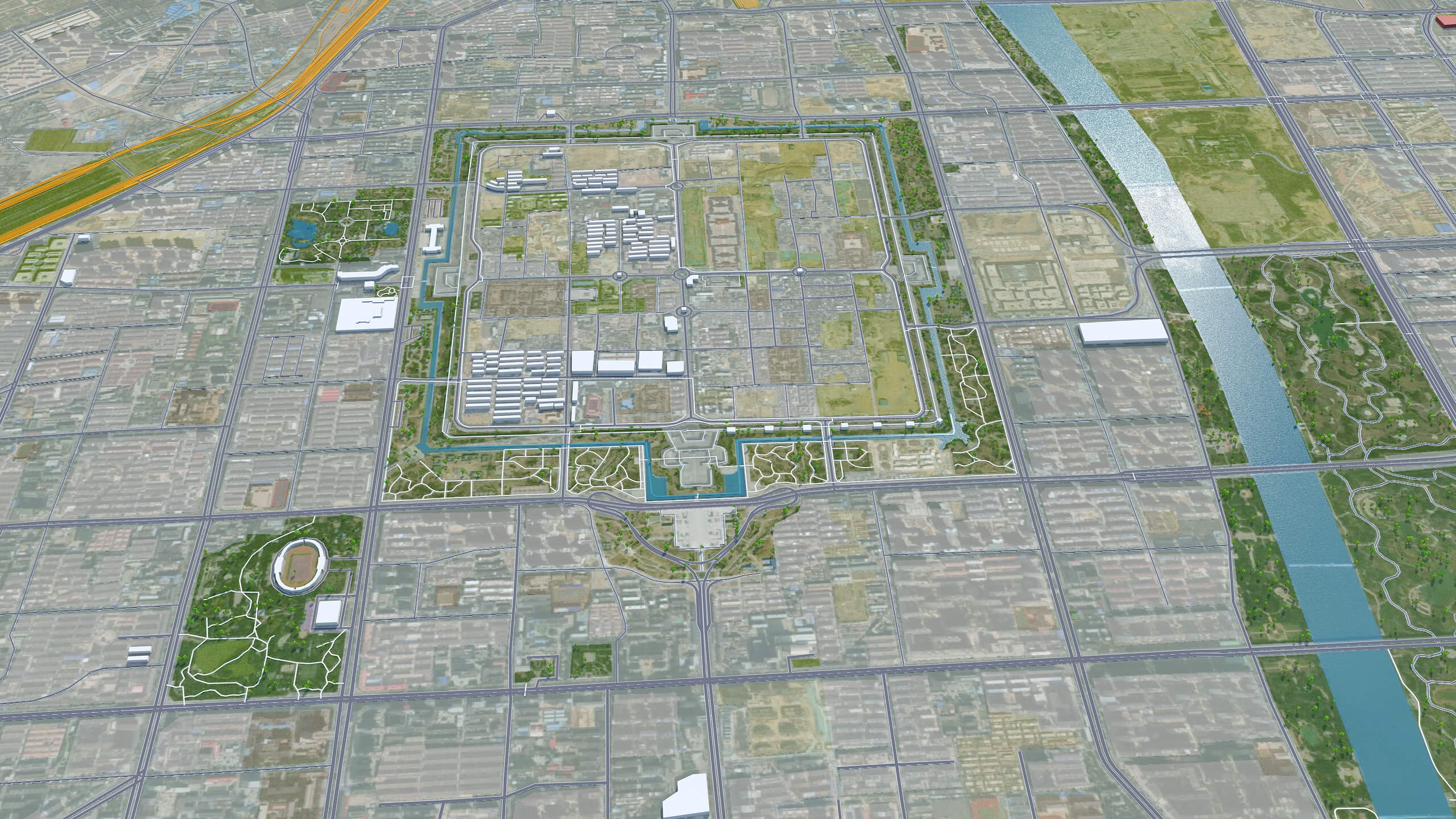 Datong City Shanxi China 3D Model 50km by 3dstudio