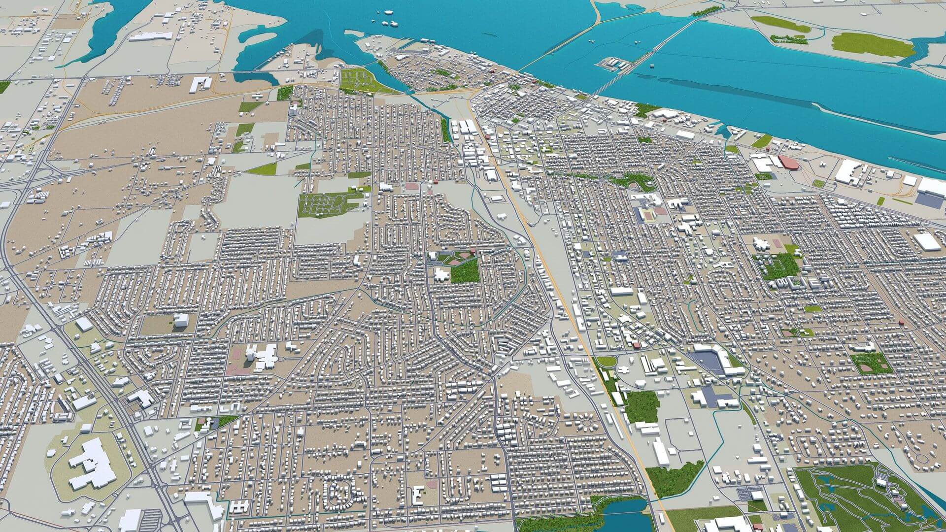 Decatur, Alabama USA 30km - 3D Model by 3dstudio