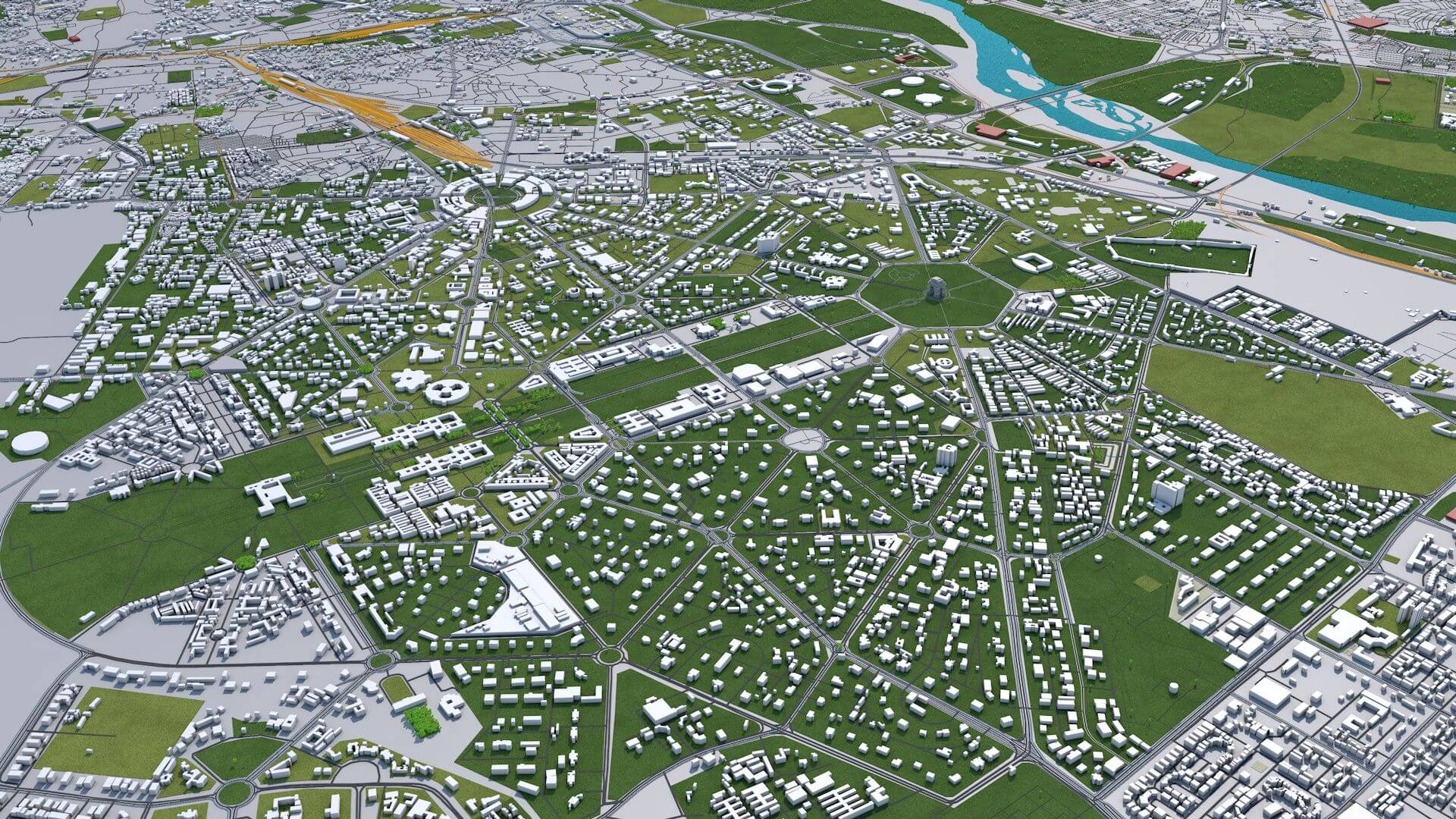 Delhi India 50km - 3D Model by 3dstudio