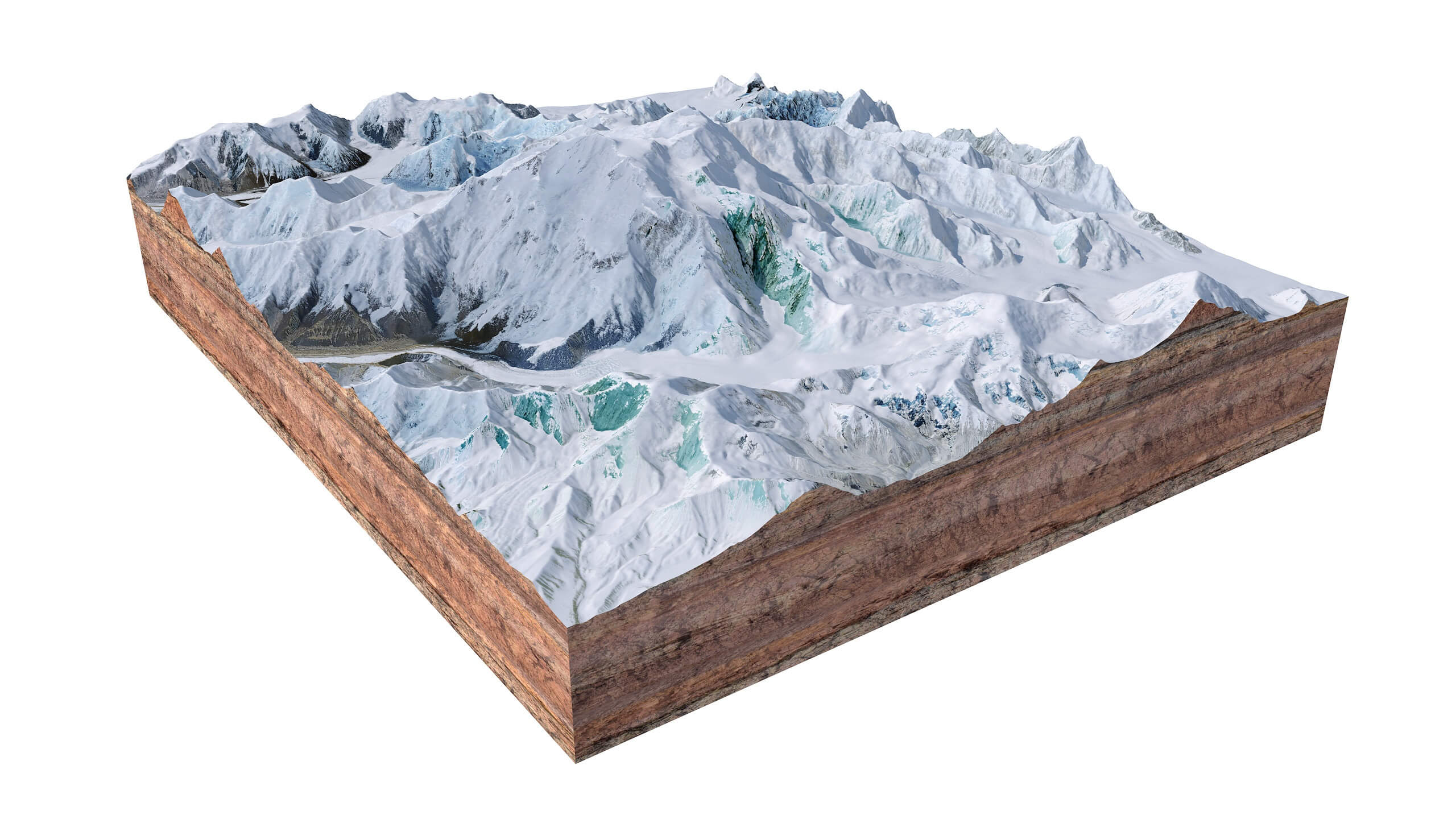 Denali Mountain Alaska USA Terrain 3D Model by 3dstudio