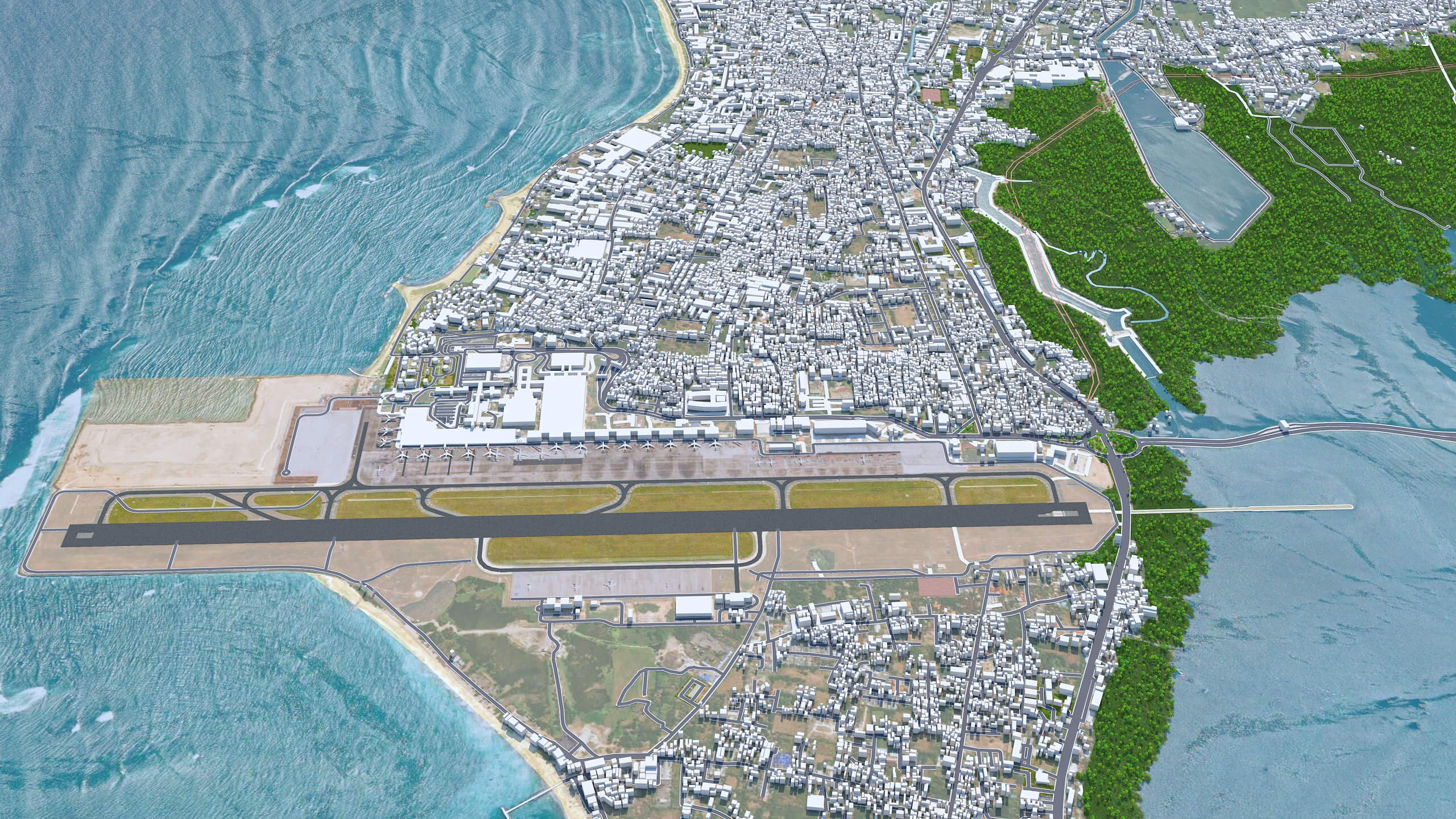 Denpasar, Bali, Indonesia 30km - 3D Model by 3dstudio