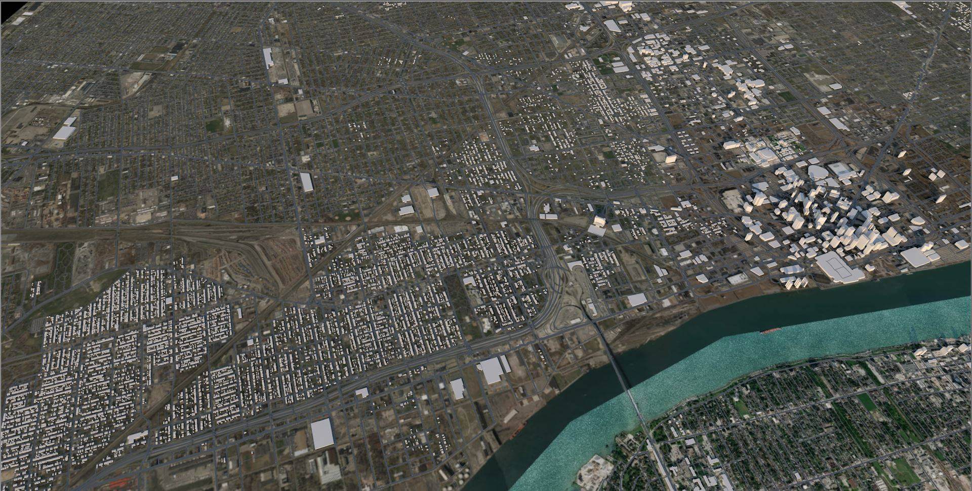 Detroit Michigan - 3D Model by 3dstudio