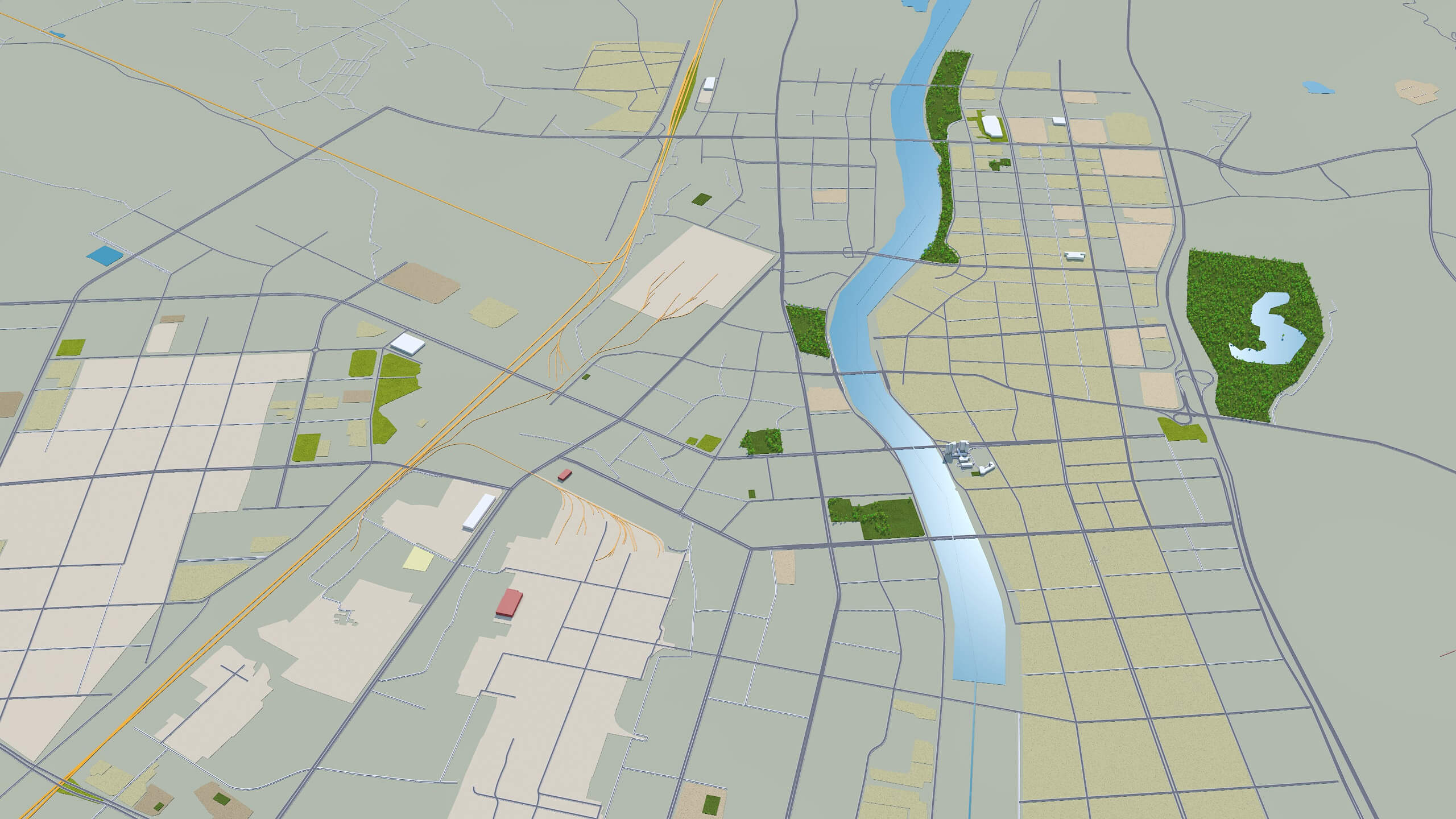 Deyang City Sichuan China 3D Model 20km by 3dstudio