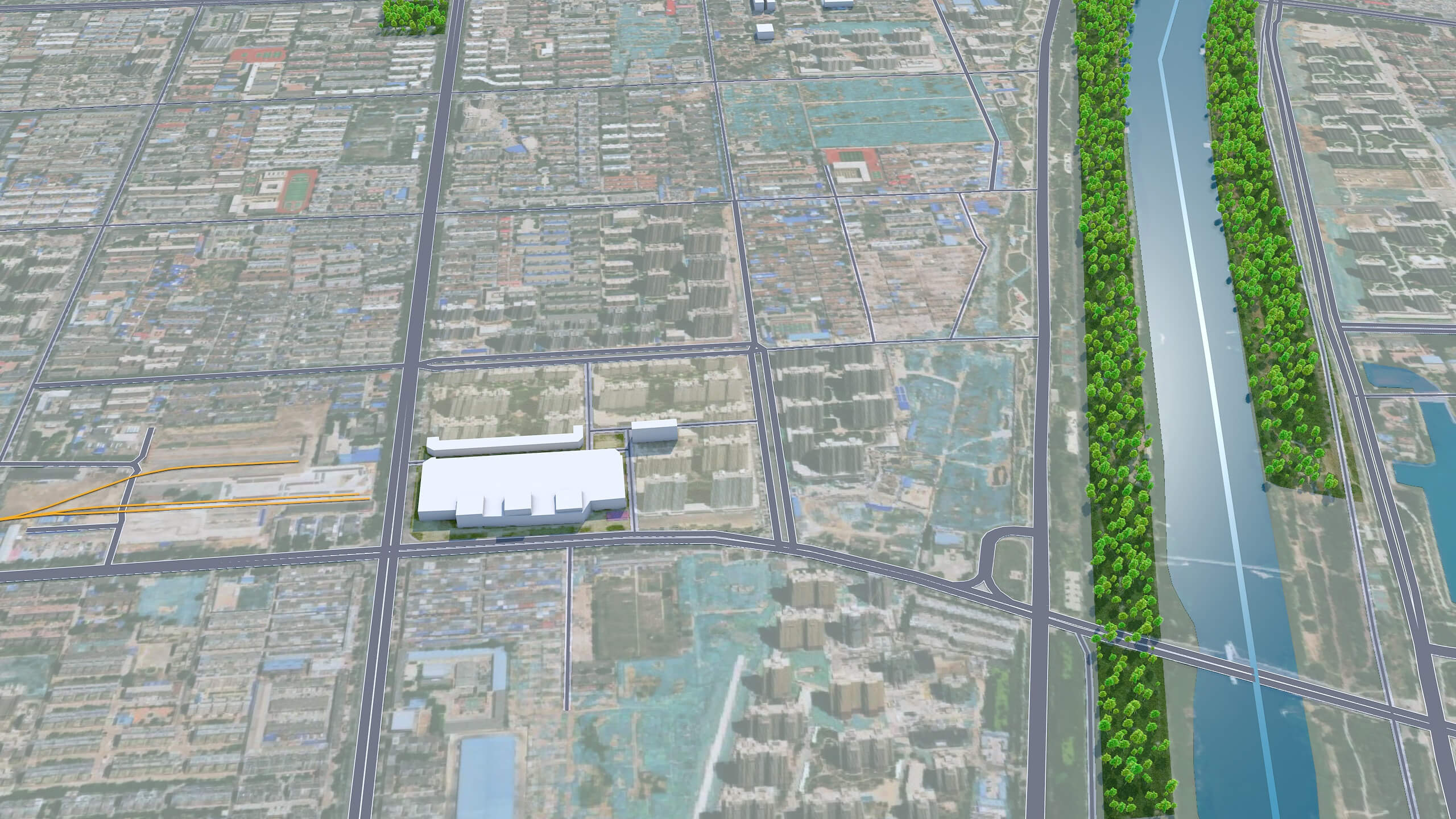 Dezhou City Shandong China 3D Model 25km by 3dstudio
