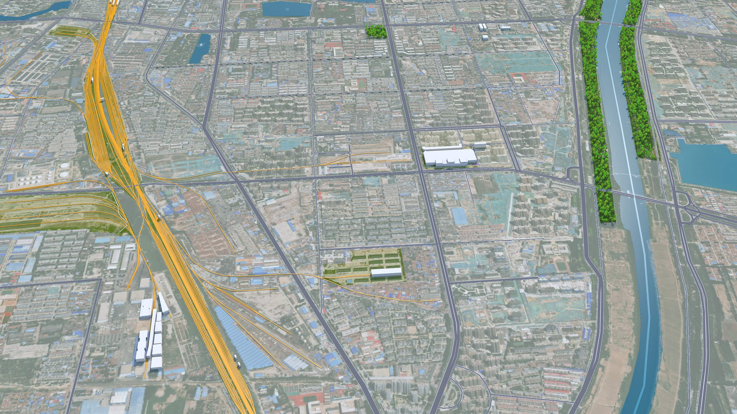 Dezhou City Shandong China 3D Model 25km by 3dstudio