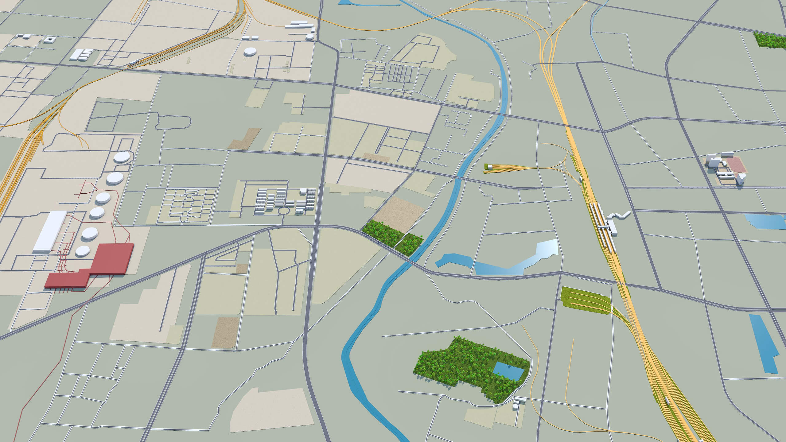 Dezhou City Shandong China 3D Model 25km by 3dstudio