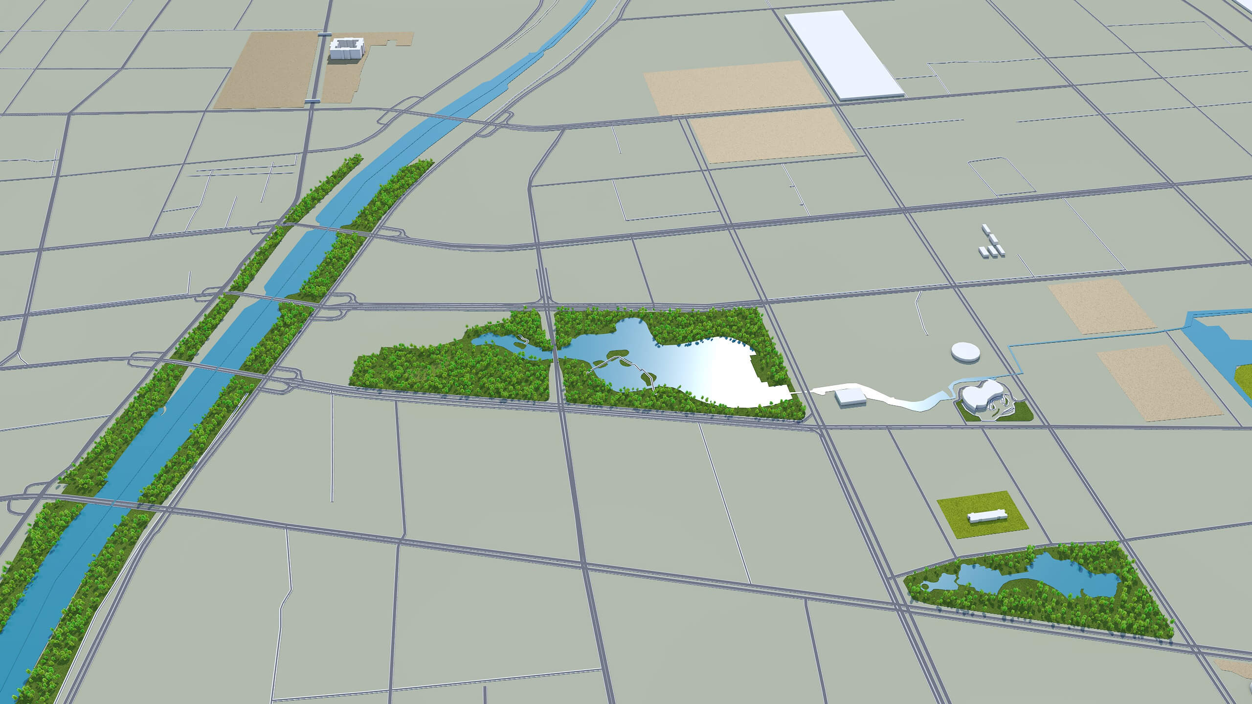 Dezhou City Shandong China 3D Model 25km by 3dstudio