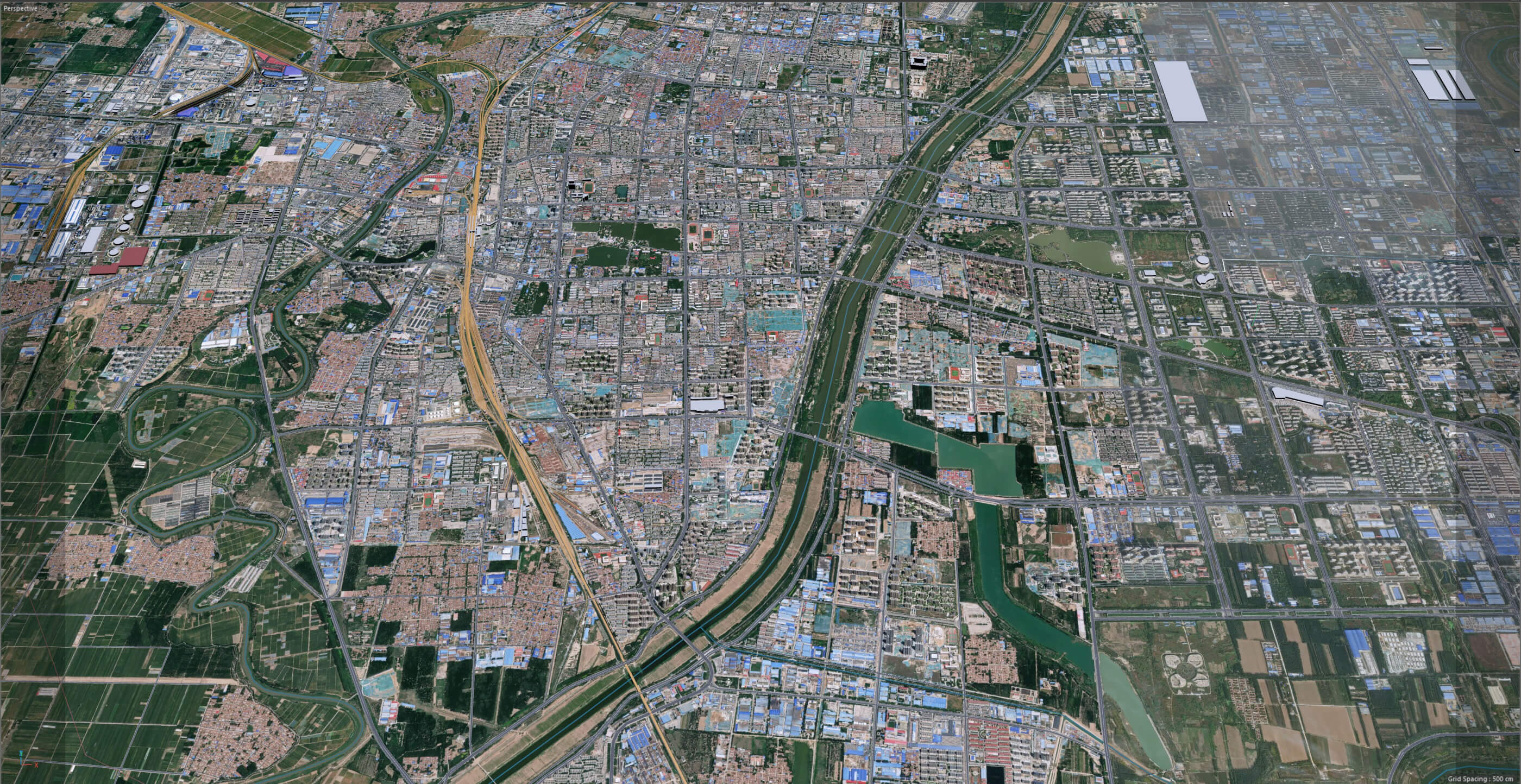 Dezhou City Shandong China 3D Model 25km by 3dstudio