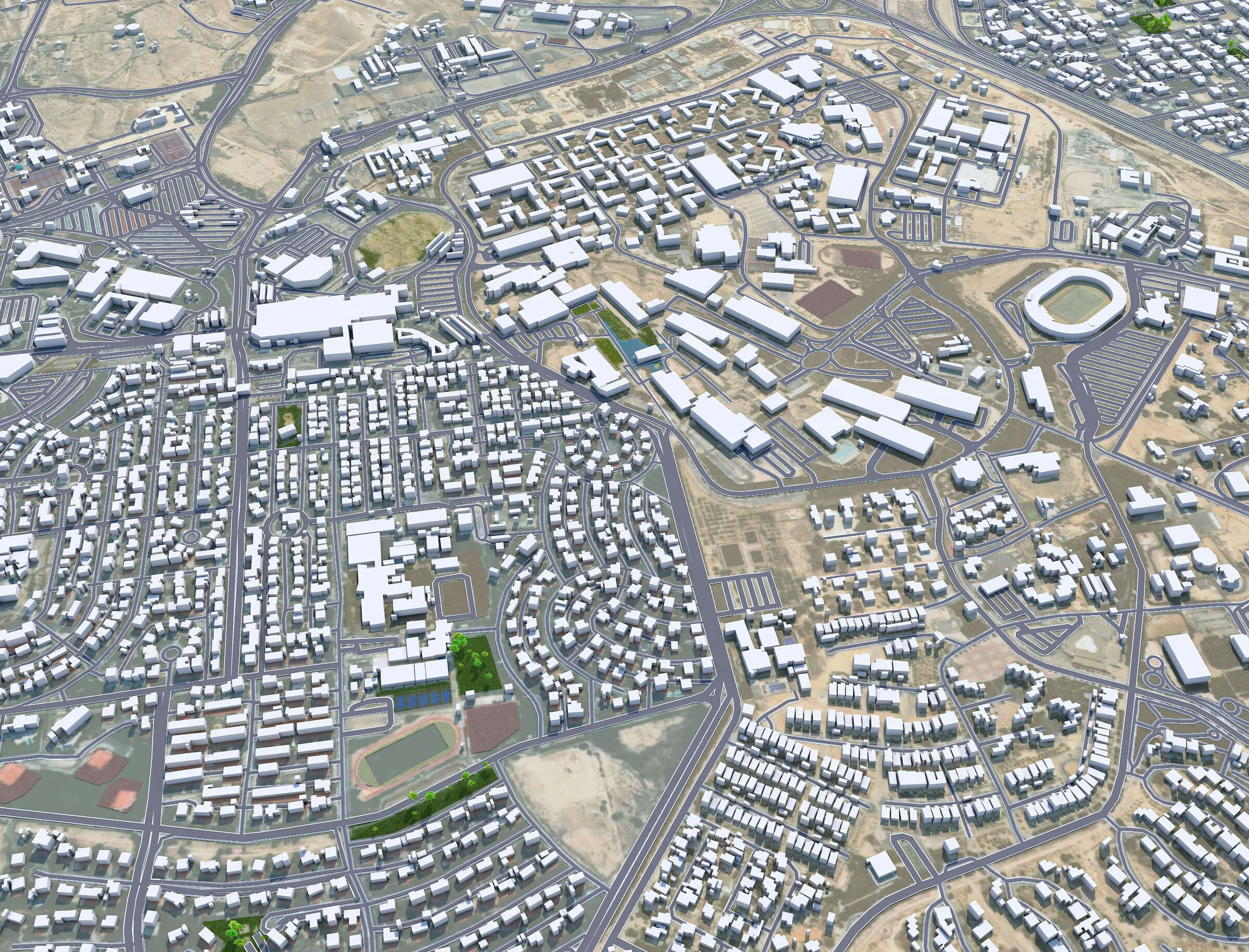 Dhahran City Saudi Arabia 3D Model 50km by 3dstudio