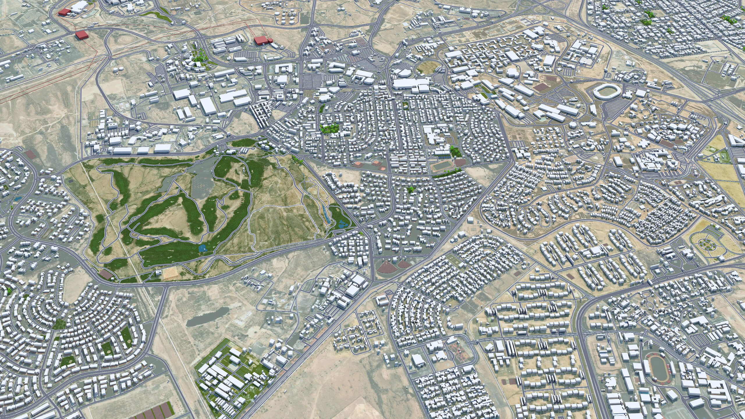 Dhahran City Saudi Arabia 3D Model 50km by 3dstudio