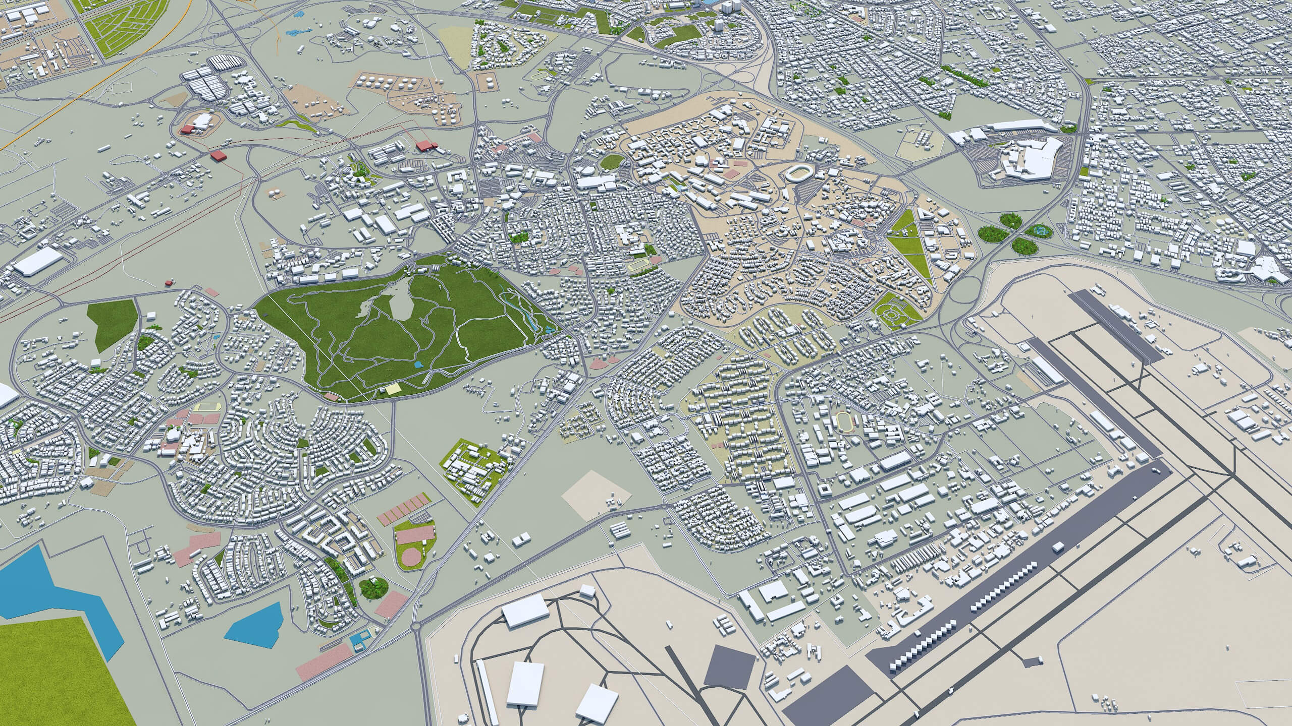 Dhahran City Saudi Arabia 3D Model 50km by 3dstudio