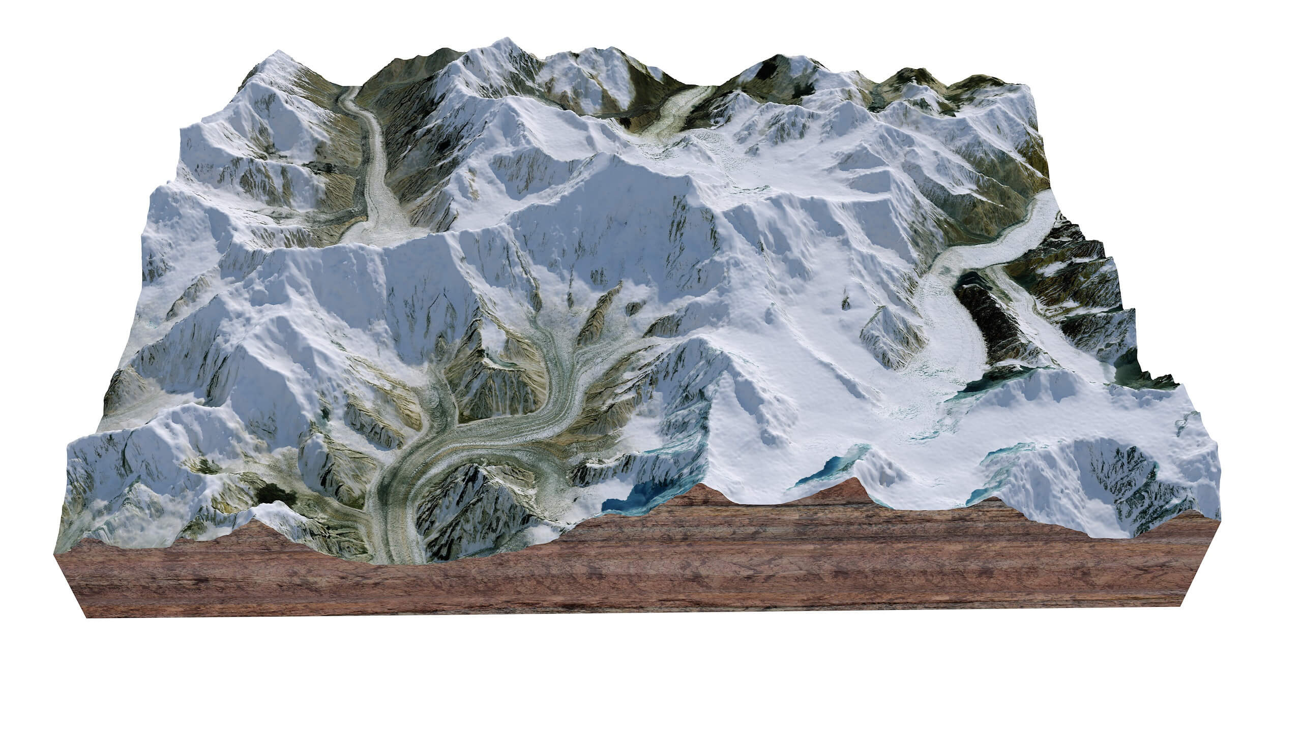 Disteghil Sar Mountain Pakistan Terrain 3D Model by 3dstudio