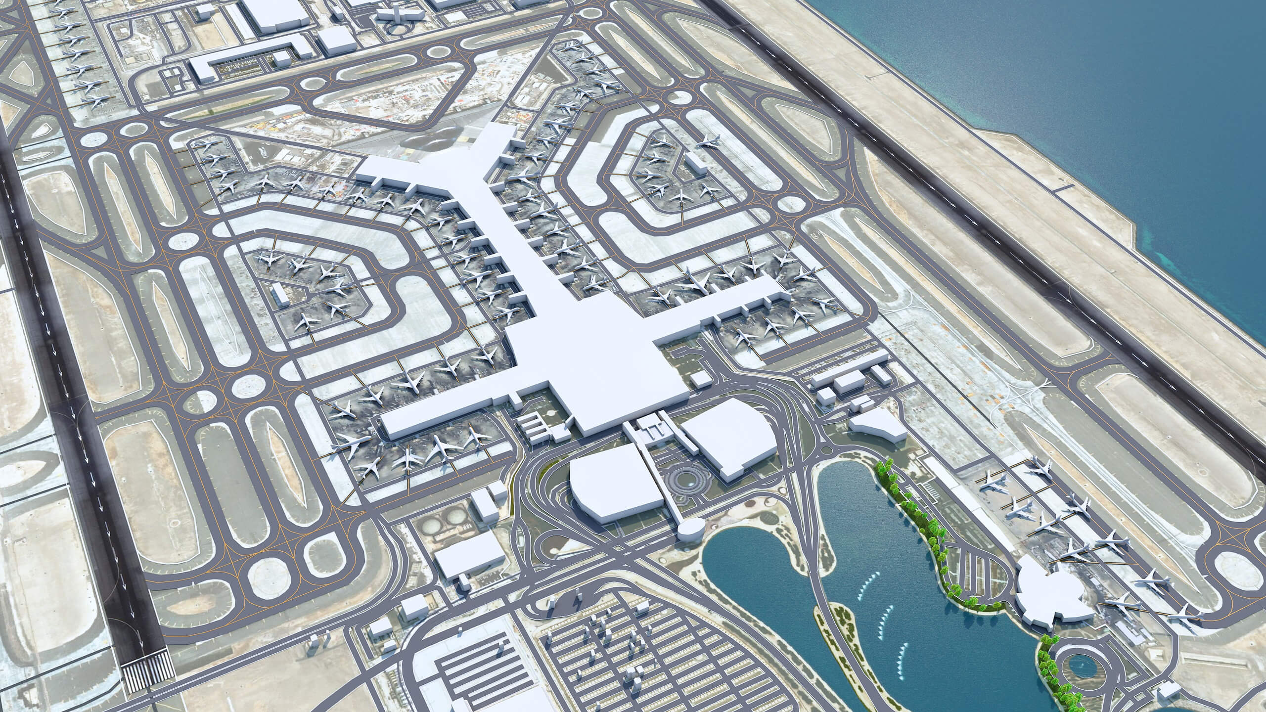 Doha Hamad Airport - 3D Model by 3dstudio