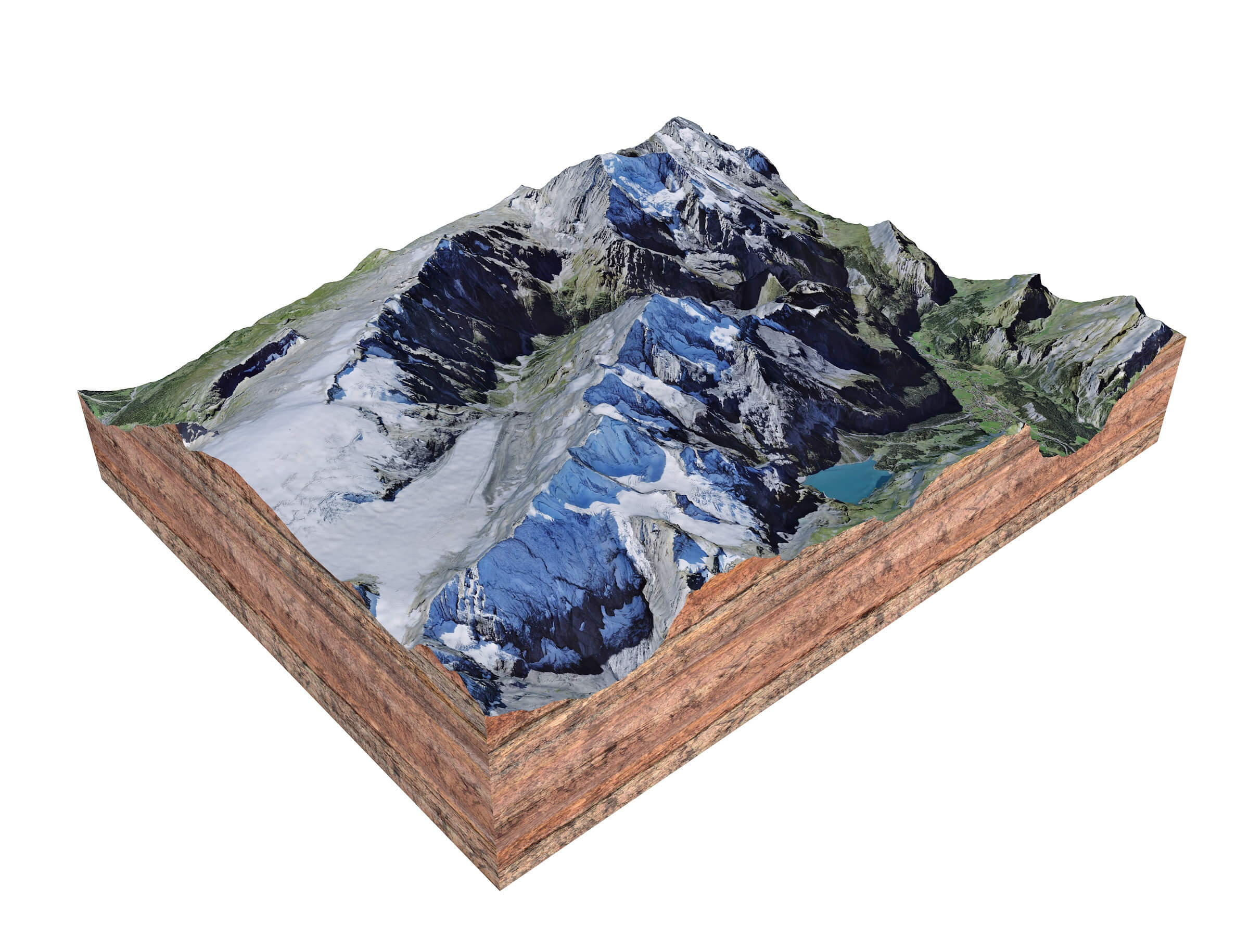Doldenhorn Alps Switzerland Terrain 3D Model by 3dstudio