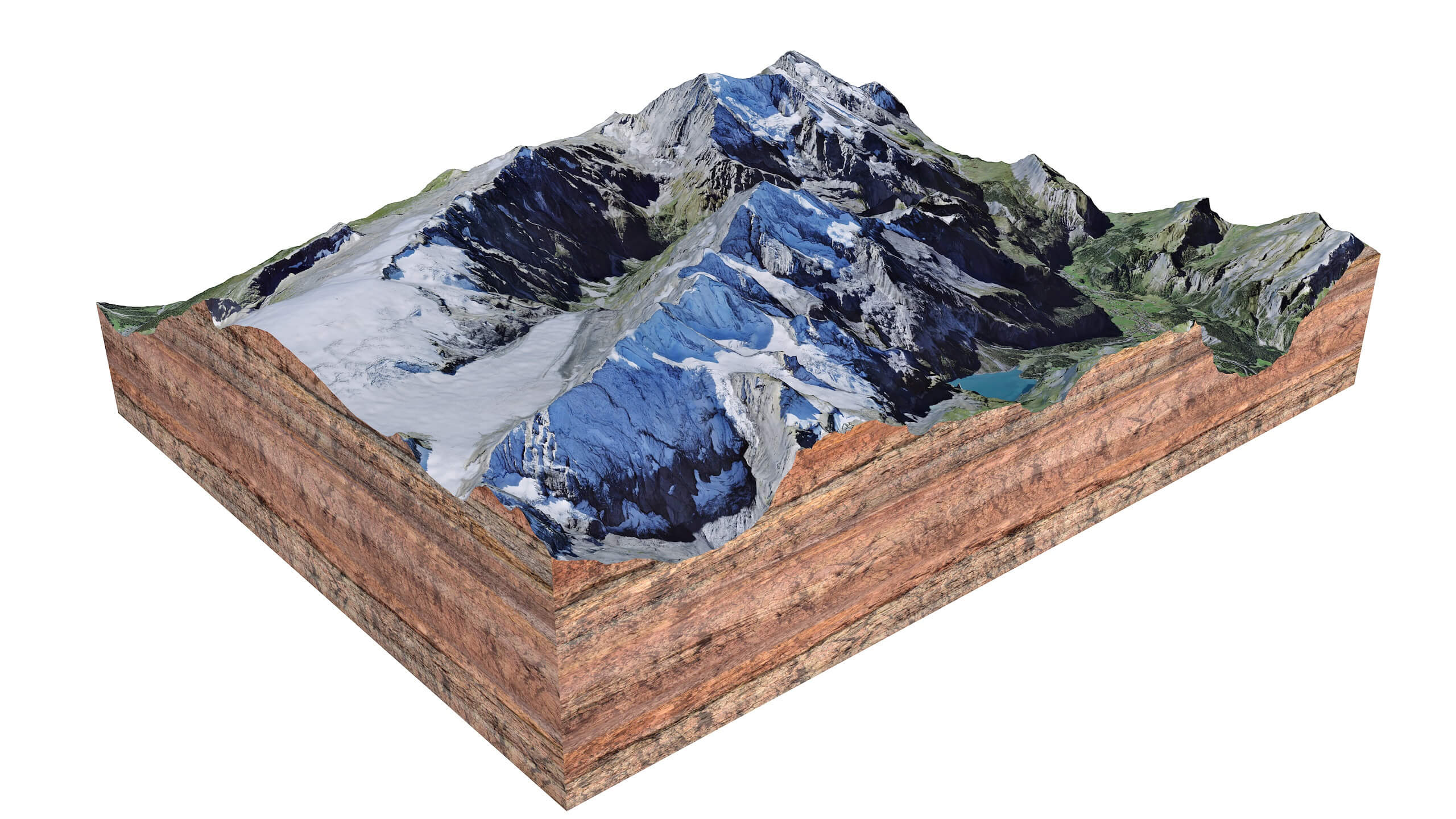 Doldenhorn Alps Switzerland Terrain 3D Model by 3dstudio