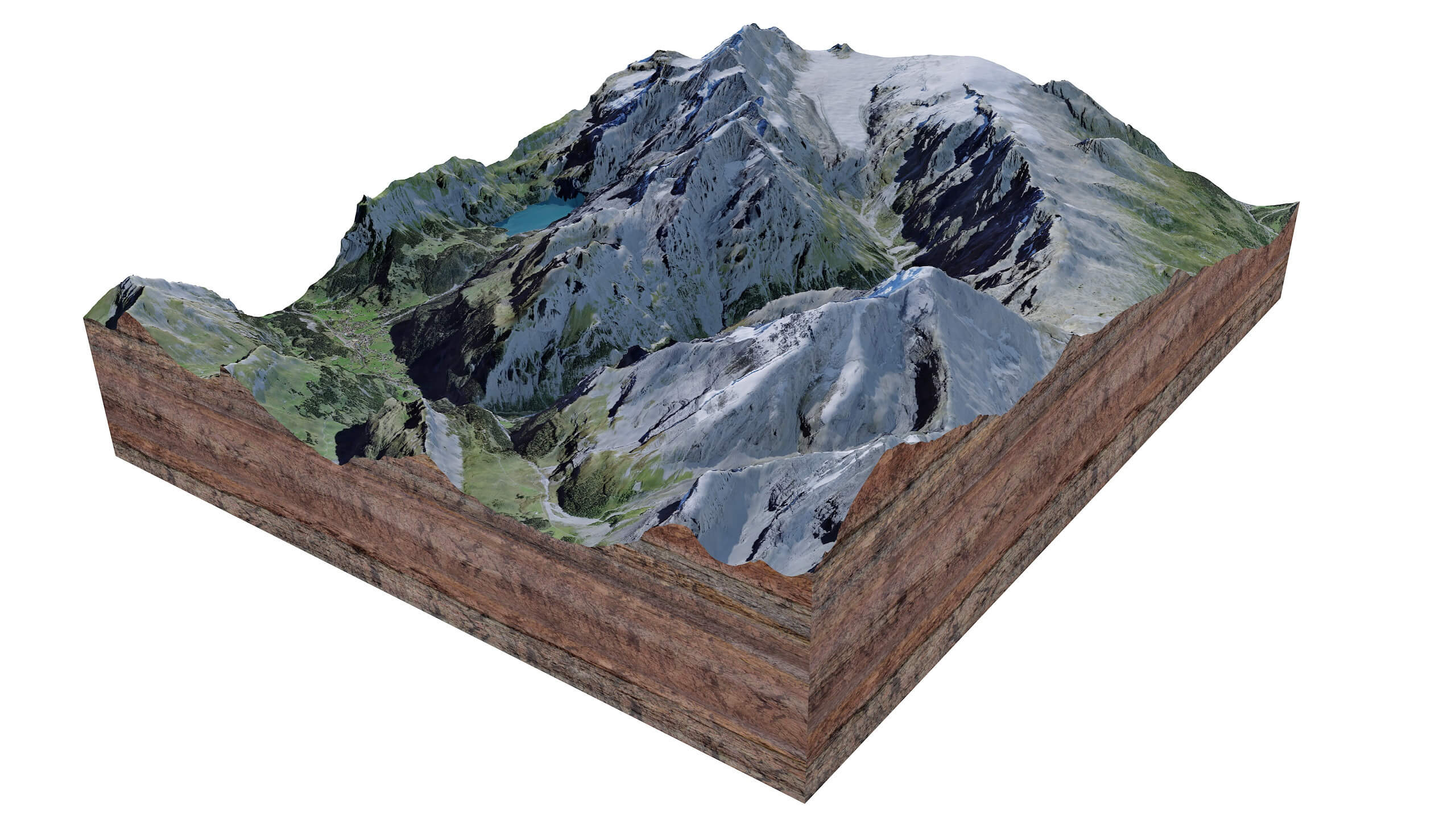Doldenhorn Alps Switzerland Terrain 3D Model by 3dstudio