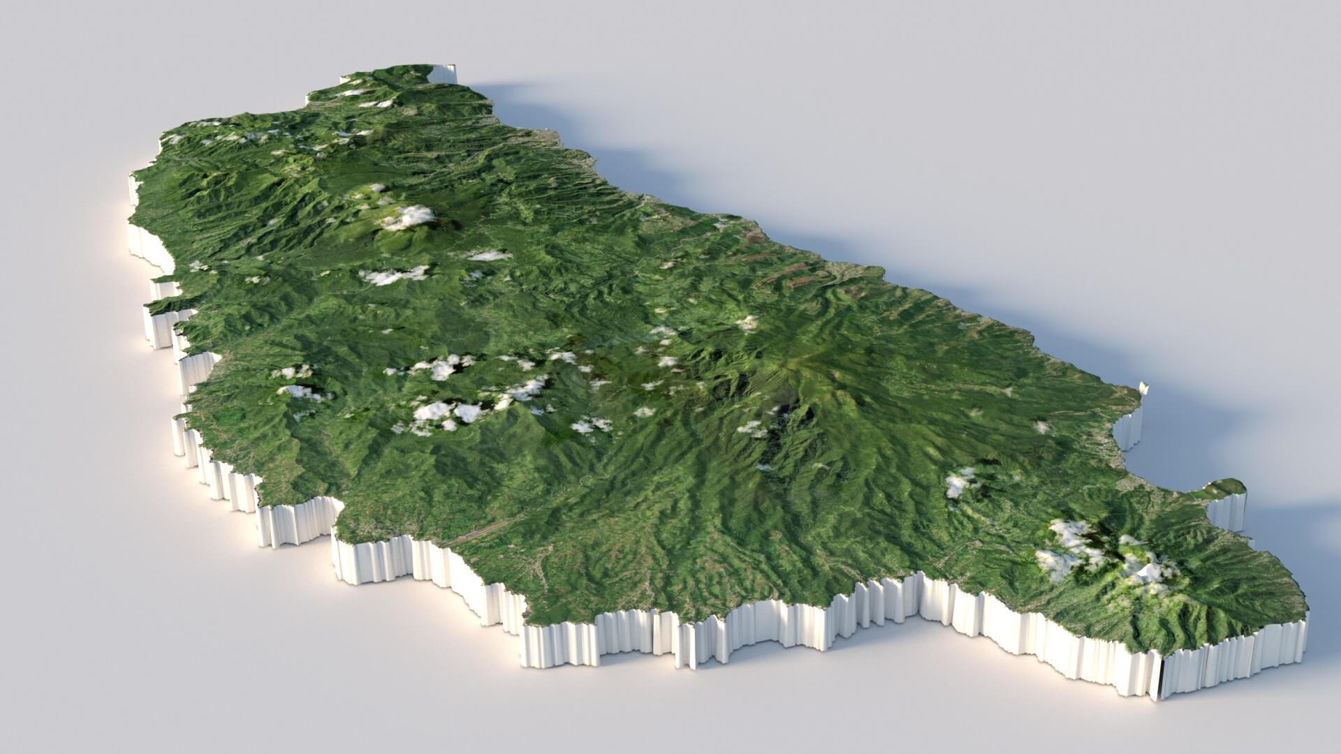 Dominica Terrain Map - 3D Model by 3dstudio