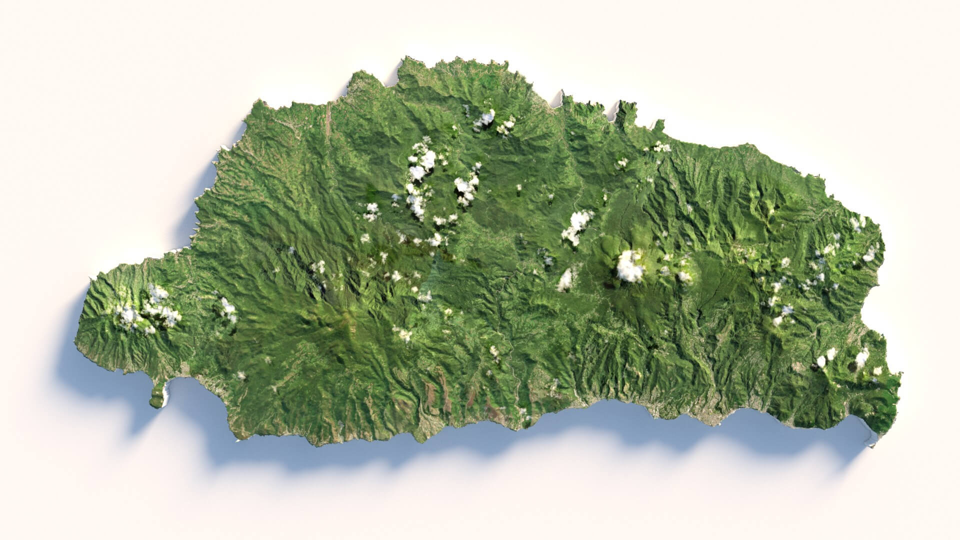 Dominica Terrain Map - 3D Model by 3dstudio