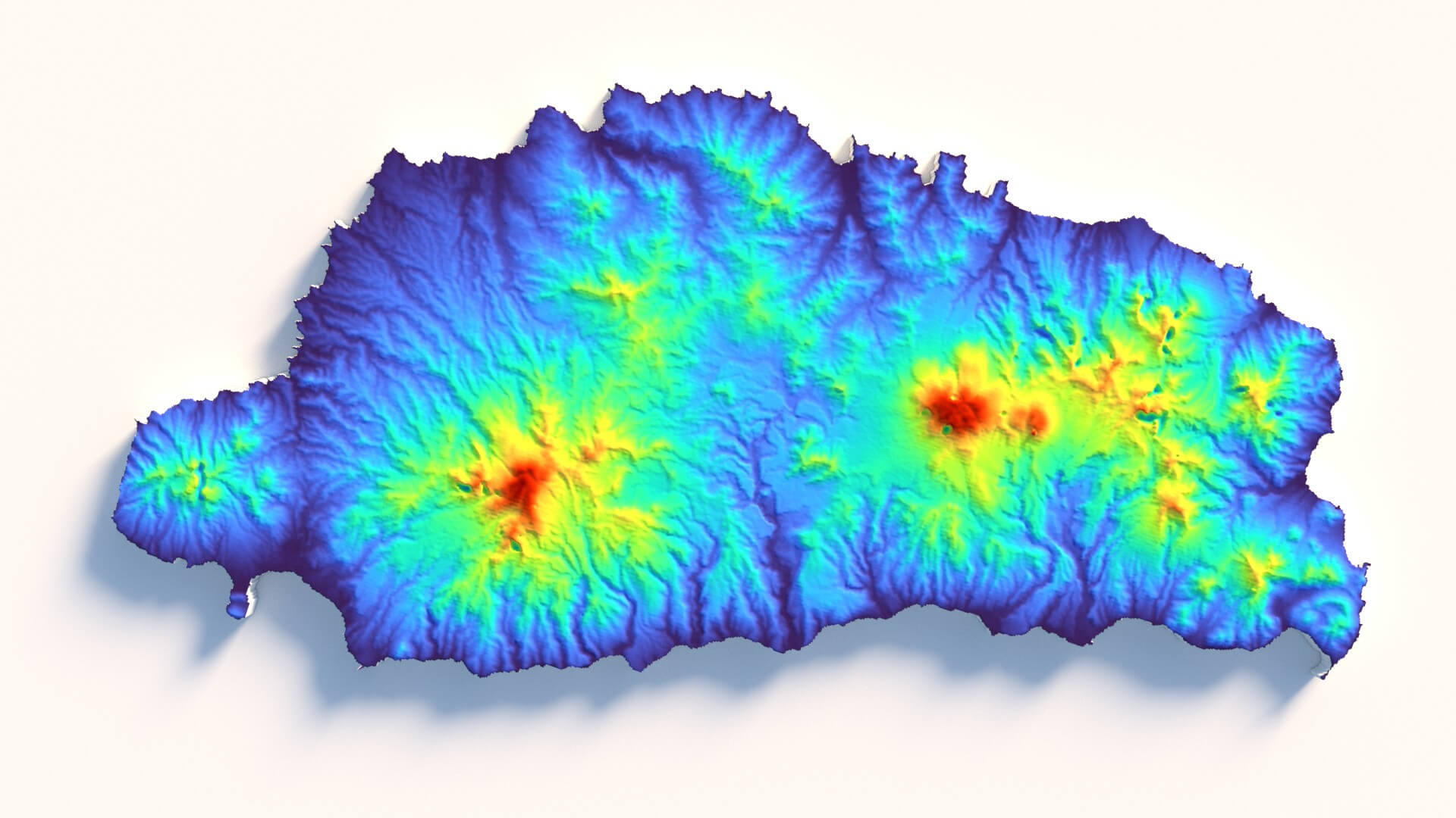 Dominica Terrain Map - 3D Model by 3dstudio