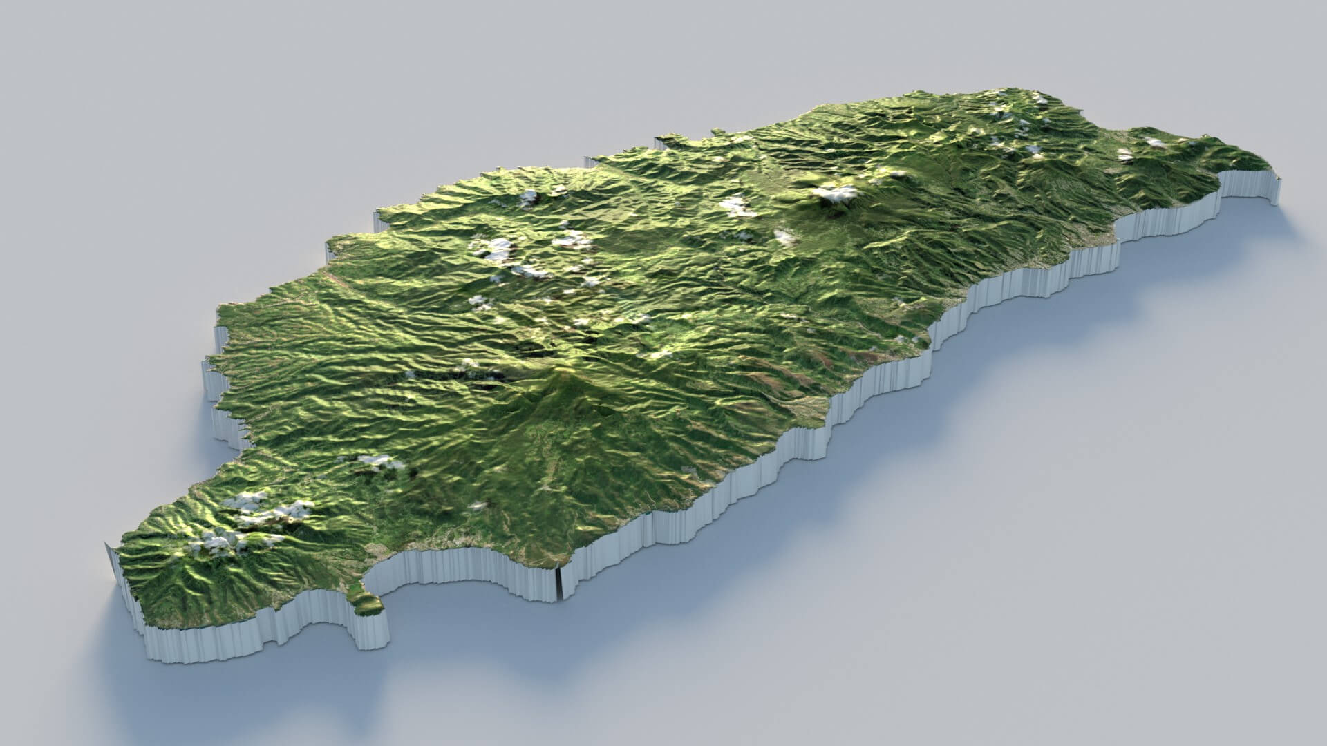 Dominica Terrain Map - 3D Model by 3dstudio