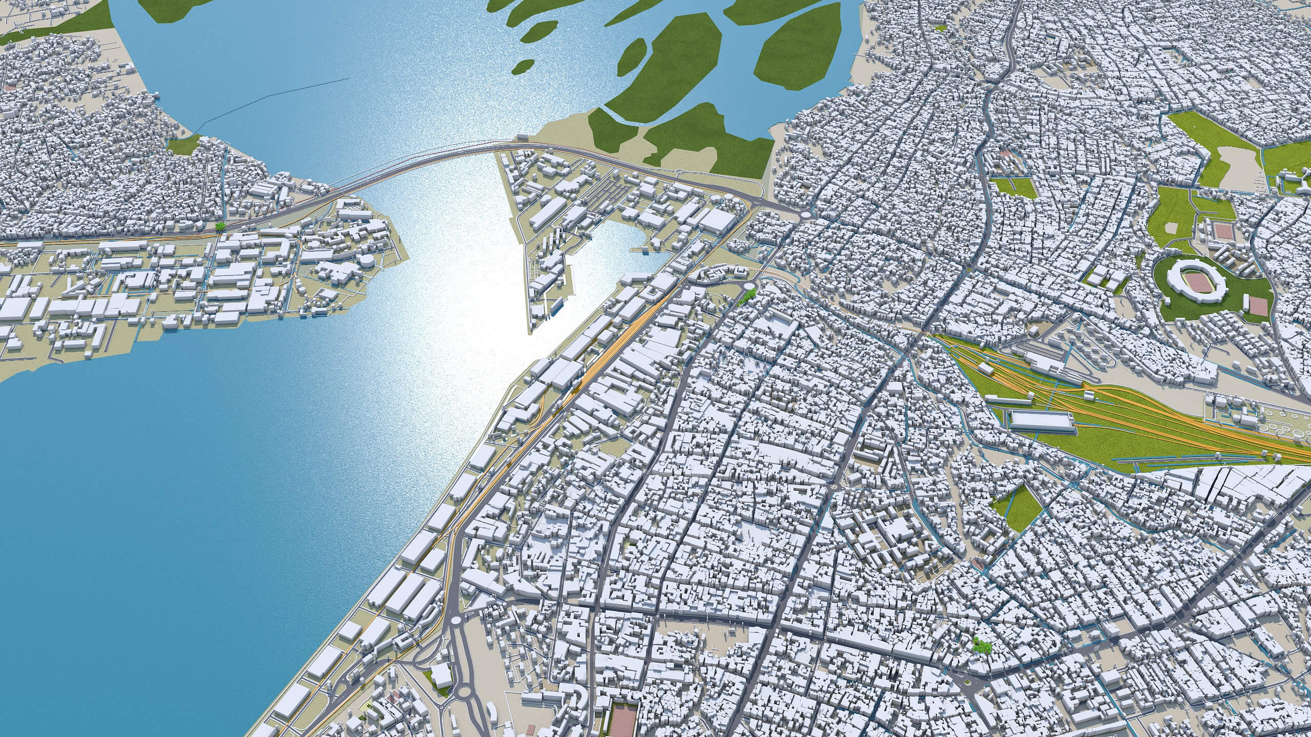 Douala Cameroon City 3D Model 30km by 3dstudio