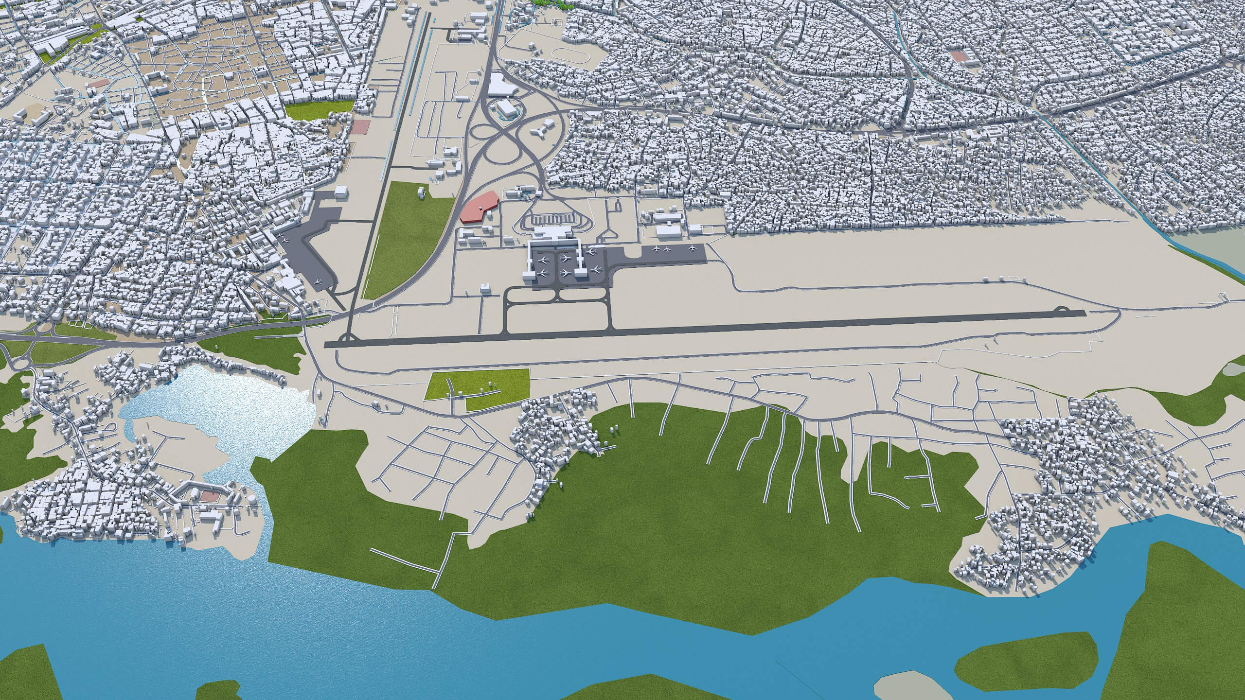 Douala City Cameroon 3D Model 30km by 3dstudio