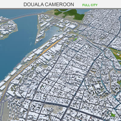 Douala City Cameroon 3D Model 30km by 3dstudio