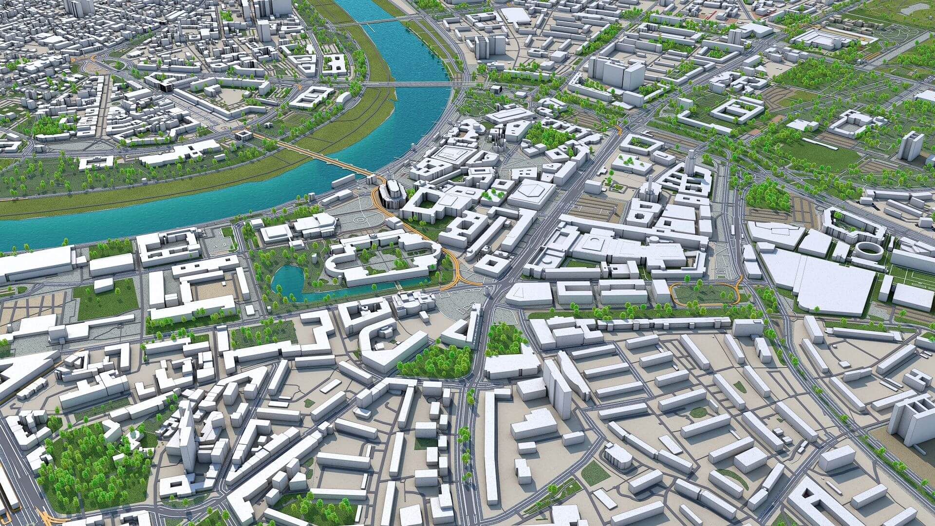 Dresden Germany 40km - 3D Model by 3dstudio
